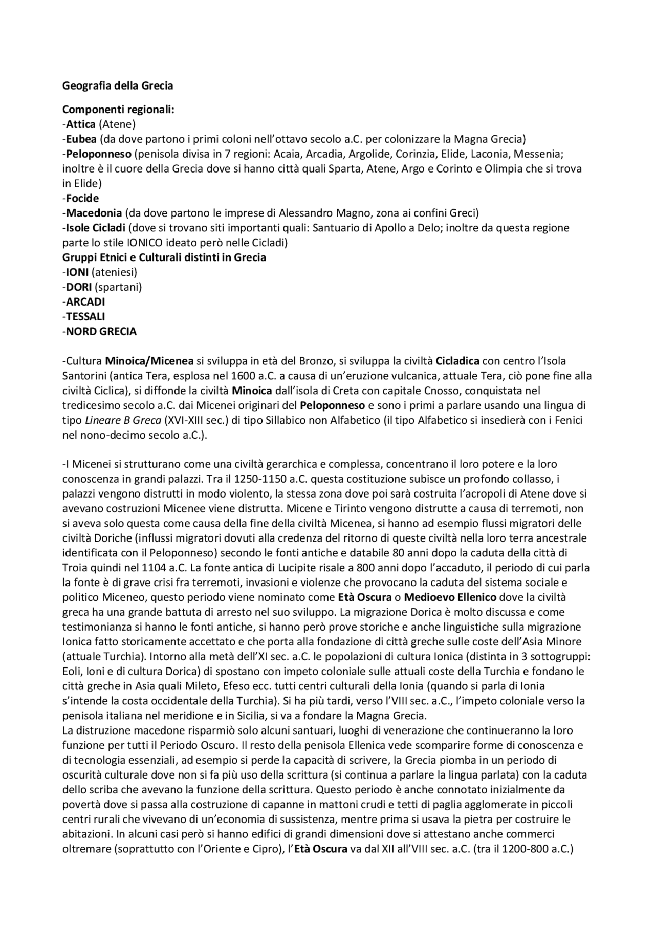 Appunti Di Storia Dellarte Greca Docsity