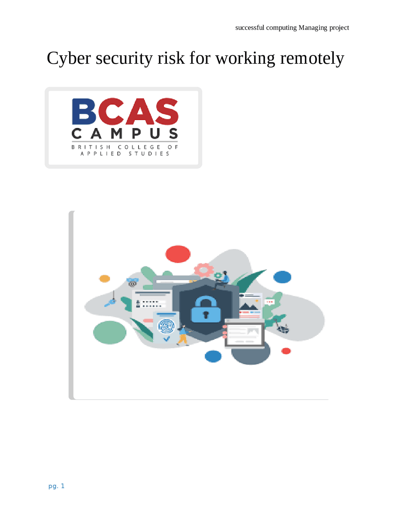 Cyber security risk when working remotly - Docsity