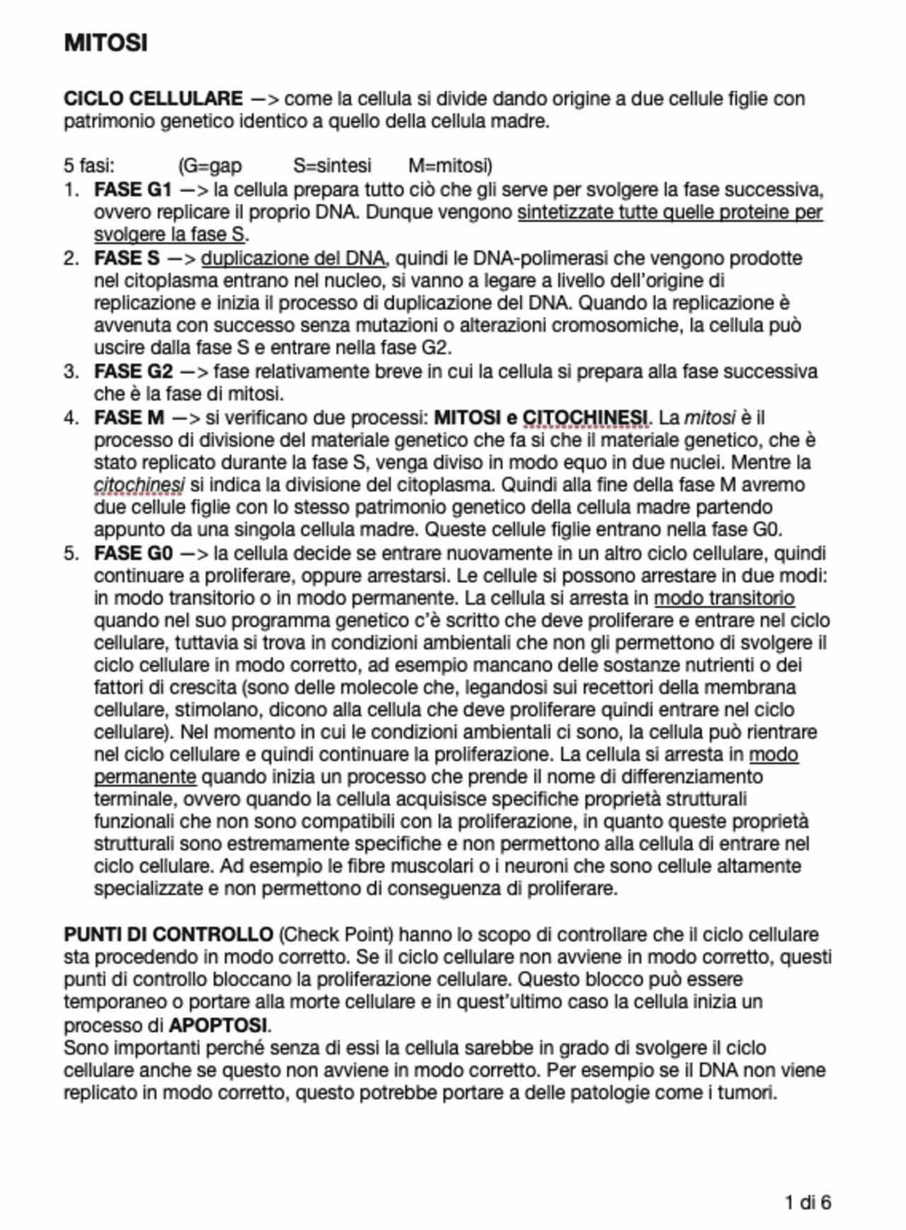 Appunti Mitosi E Meiosi Docsity
