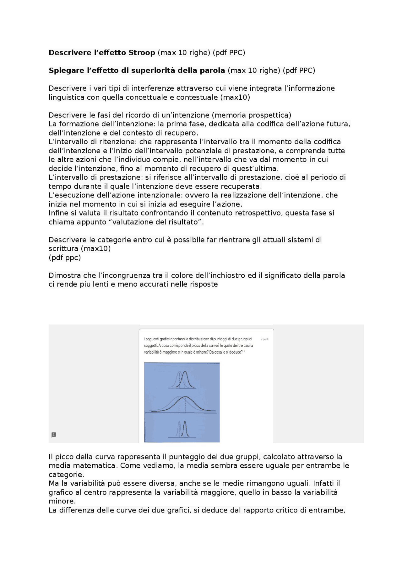 Risposte Aperte Esame Psicologia Docsity