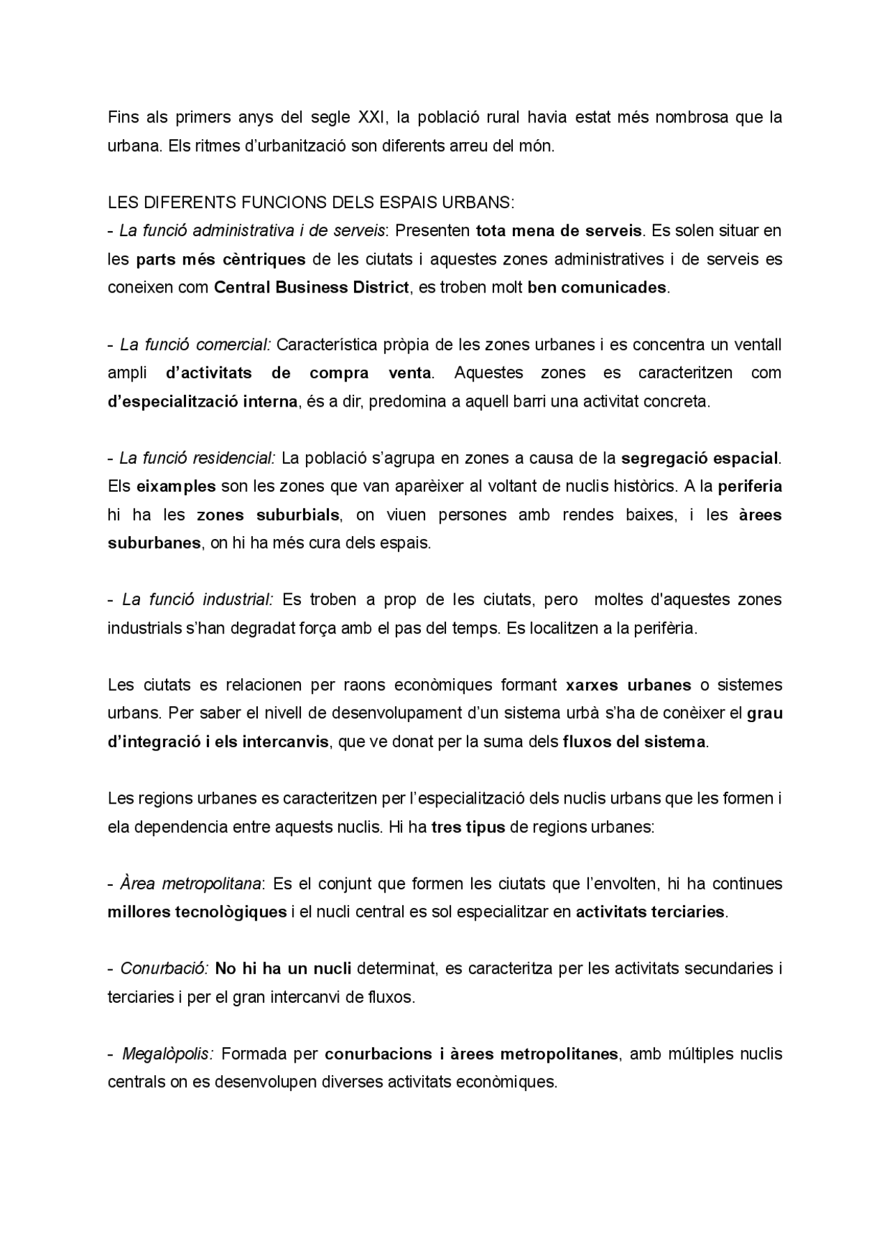 Apunts Geografia Espais Urbans Docsity