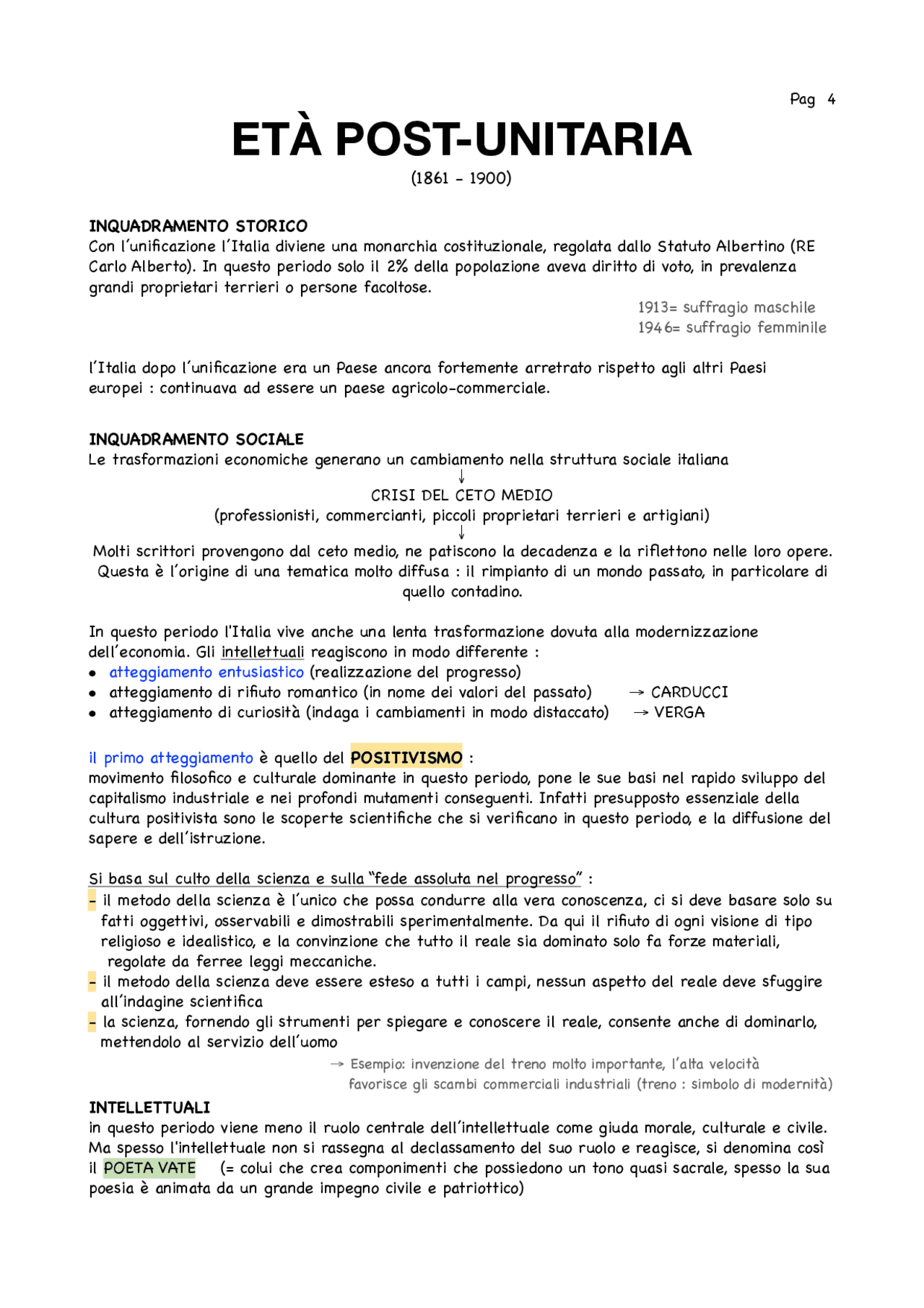 ITALIANO : INTERO PROGRAMMA ESAME DI MATURITÀ | Appunti di Italiano | Docsity