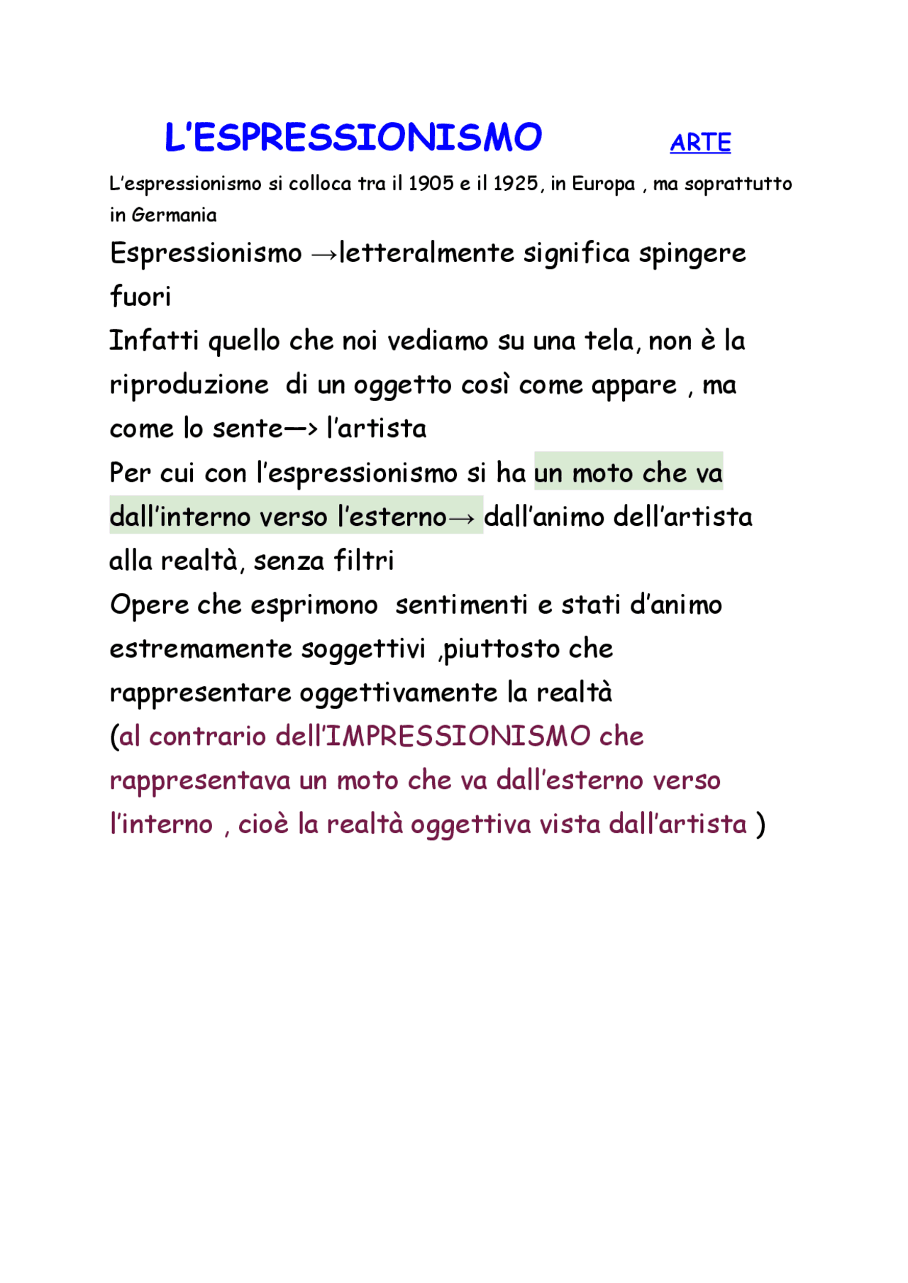 Appunti dettagliati su L’ESPRESSIONISMO -NORDICO-TEDESCO e AUSTRIACO | Appunti di Elementi di ...