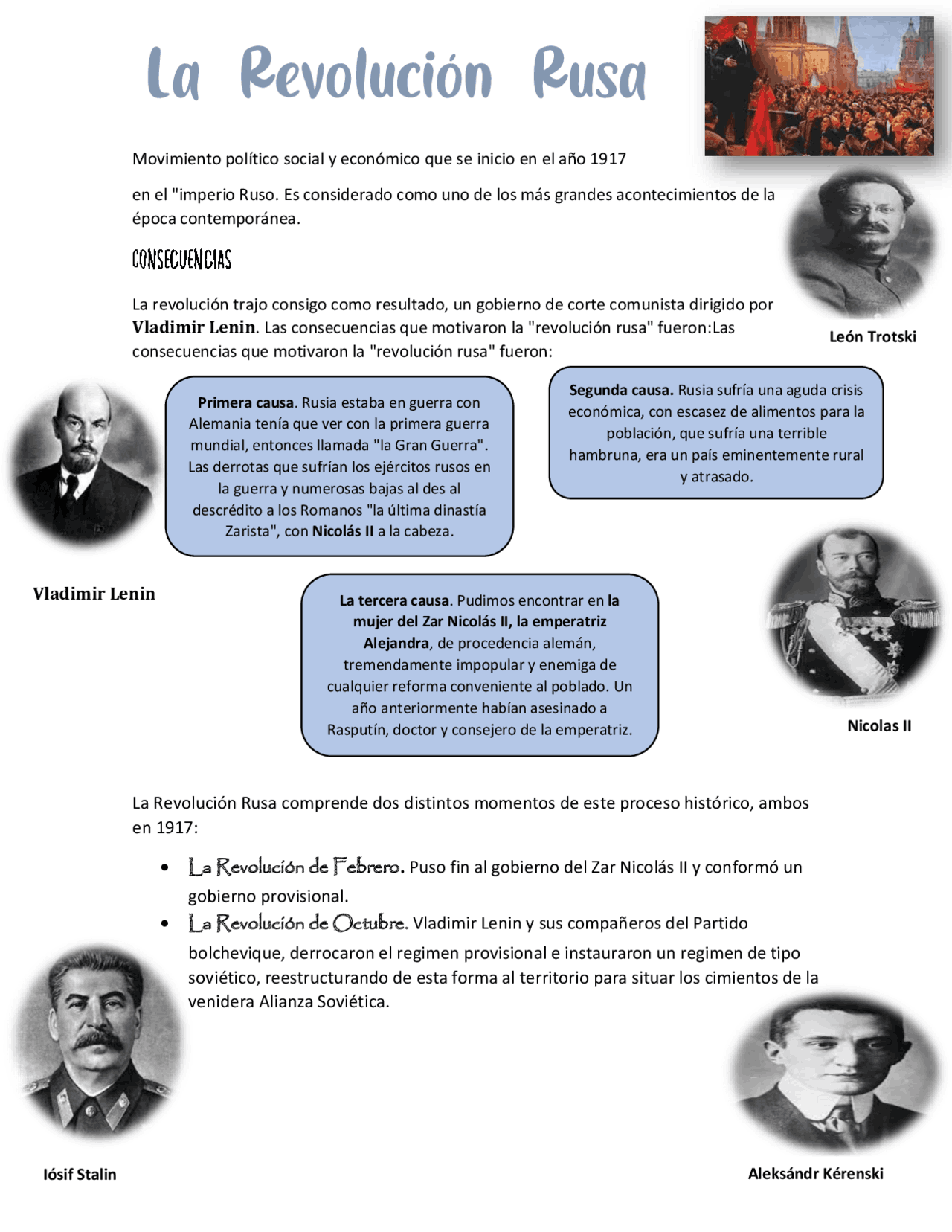La Revolución Rusa de 1917 | Apuntes de Humanidades y Ciencias Sociales ...