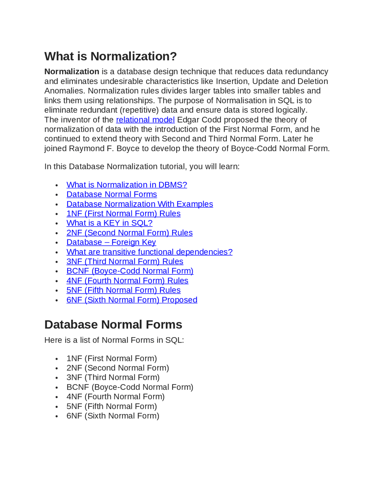 What is Normalization. - Docsity