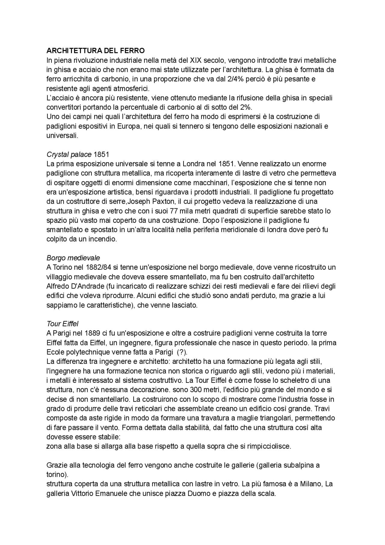Appunti Sullarchitettura Del Ferro Docsity