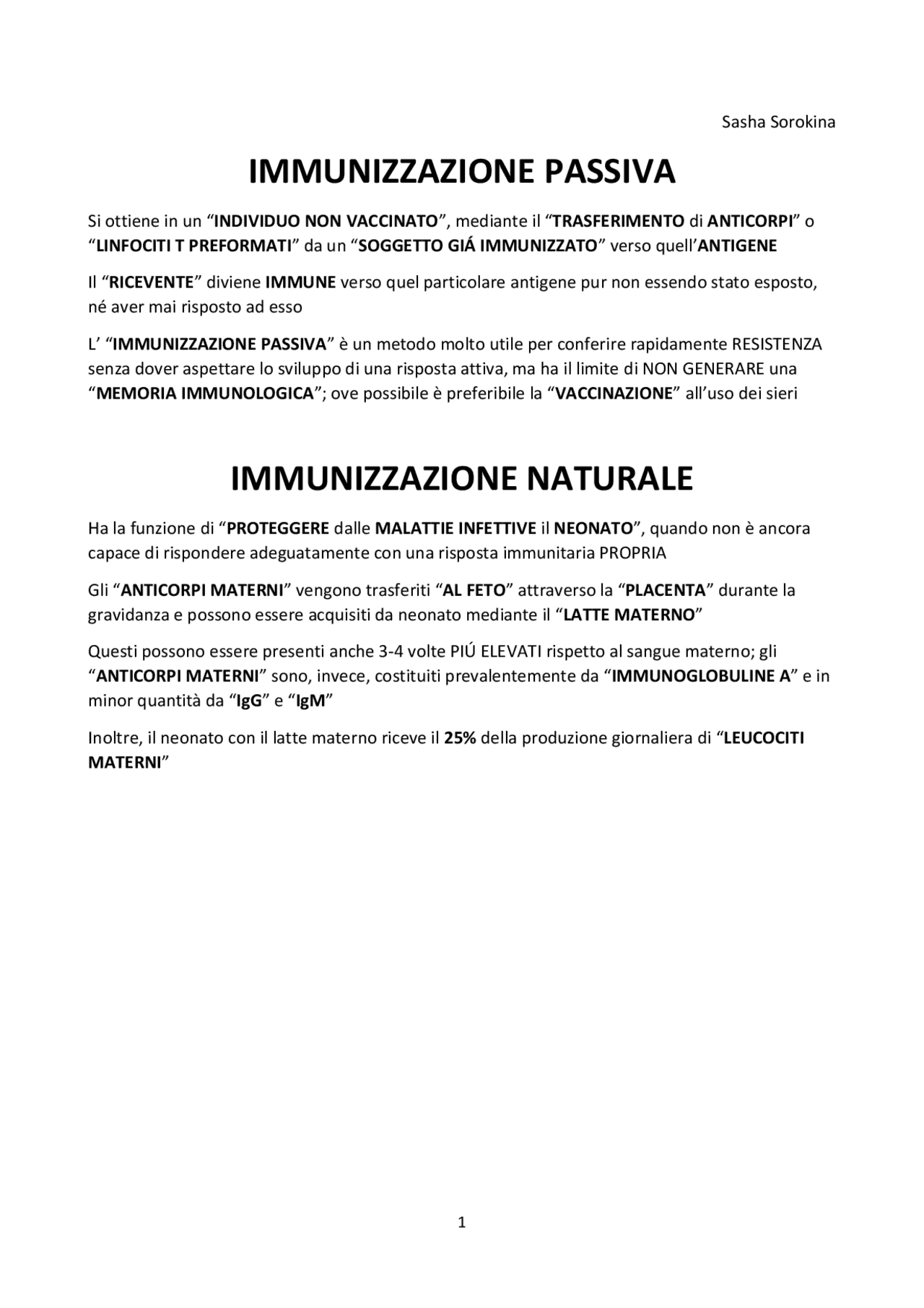 Immunizzazione Passiva Docsity