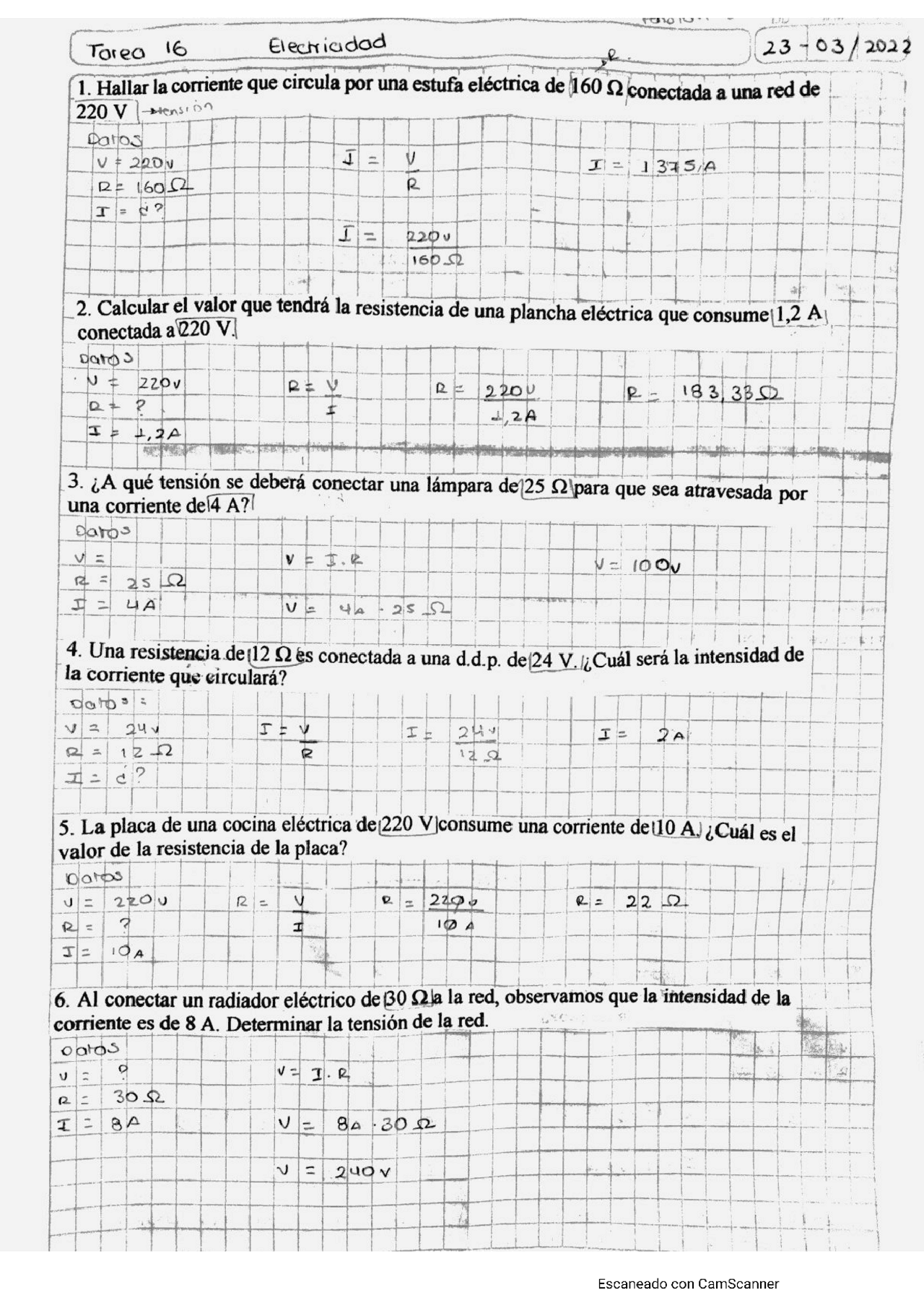 Ejercicios Electricidad BiofÍsica Ejercicios De Biofísica Docsity