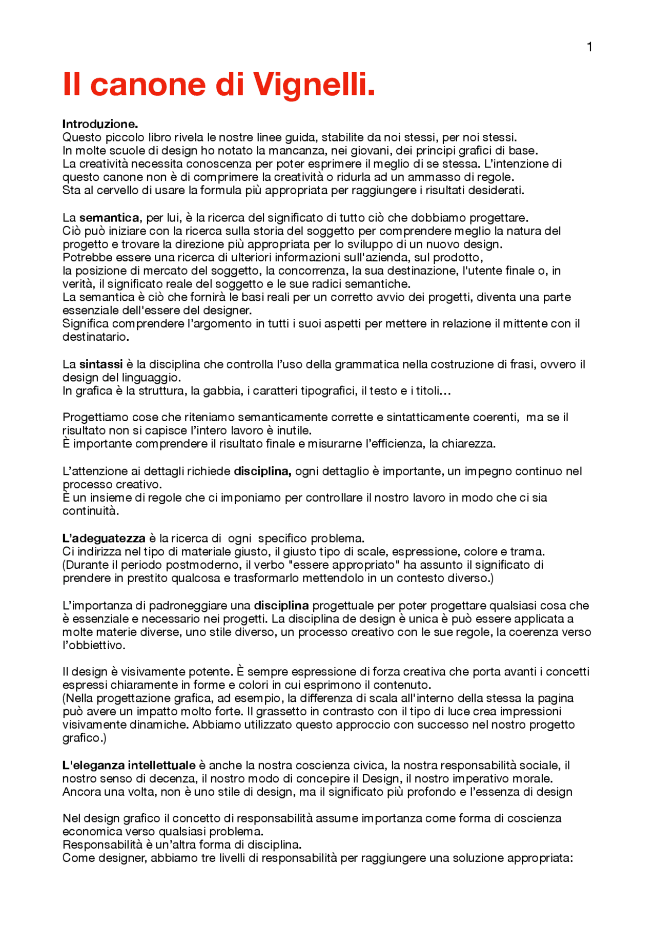 Il Canone Vignelli Di Massimo Vignelli Appunti Di Tipografia Docsity