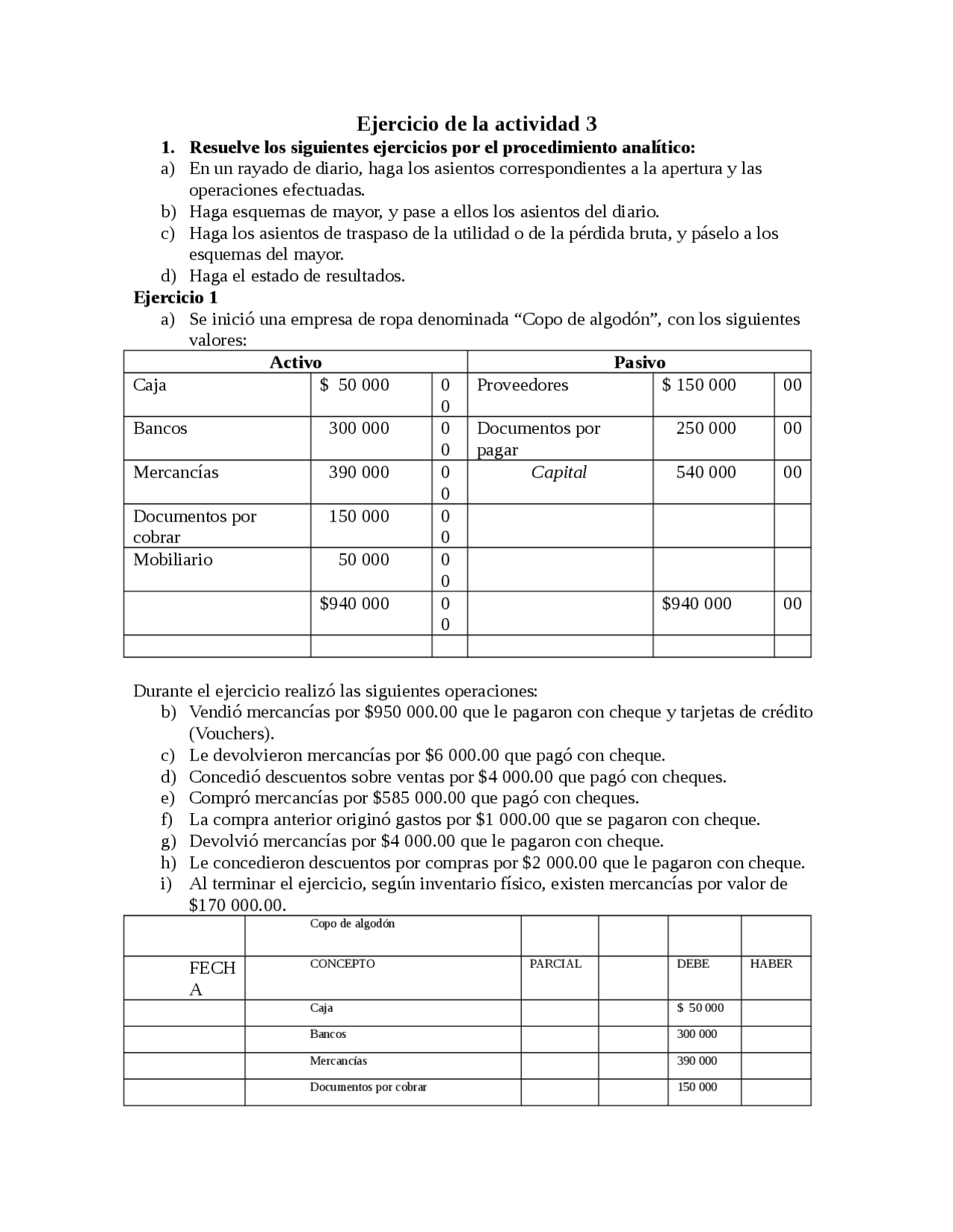 Ejercicio de la actividad 30 del capitulo 2 | Ejercicios de Contabilidad | Docsity