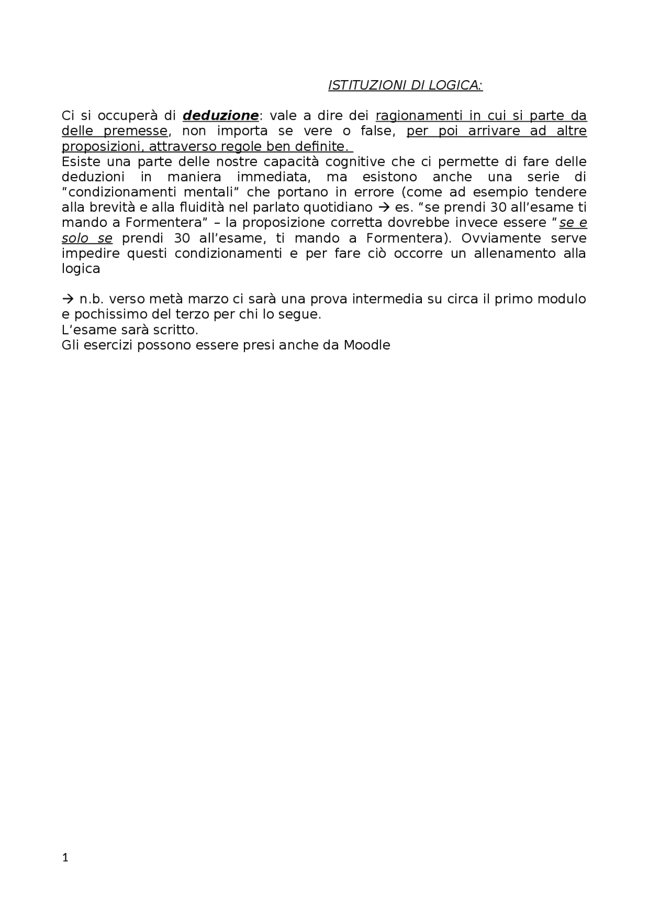 Appunti Modulo A Di Istituzioni Di Logica Anno 21 22 Docsity