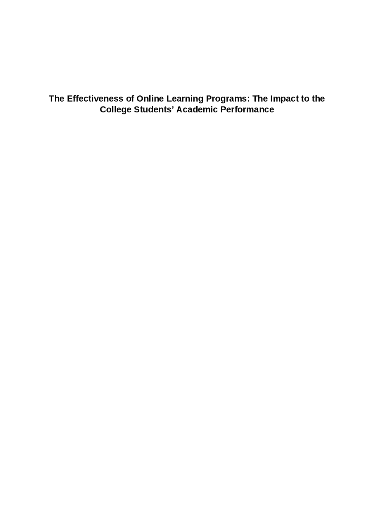 Online Learning Program Docsity