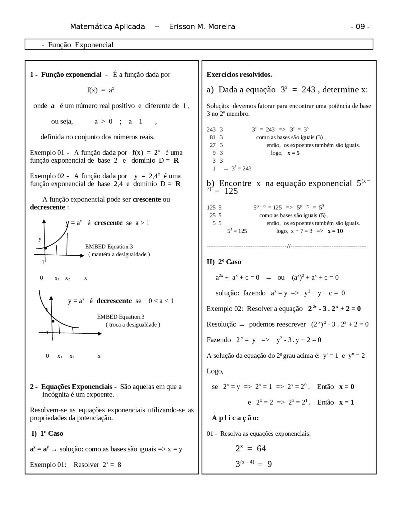 Exercícios De Matemática Aplicada Docsity