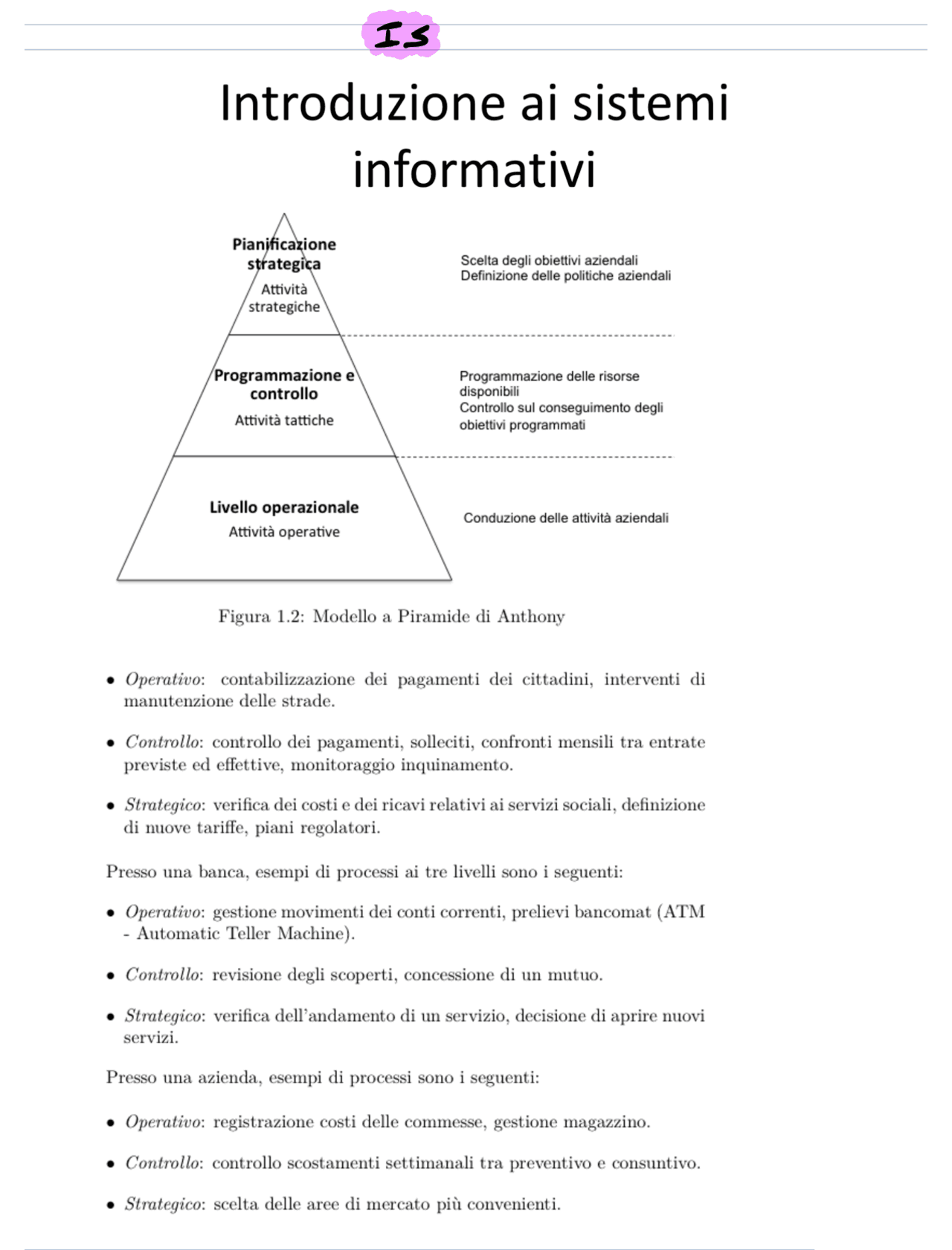 Dispensa Sistemi Informativi Docsity