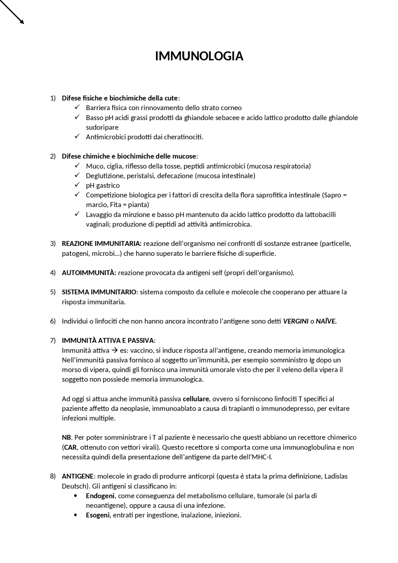 Appunti Di Immunologia Unifi Docsity