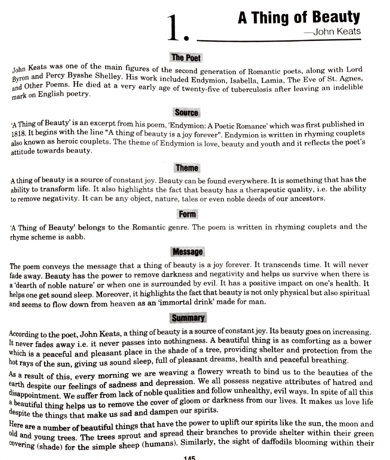 English class 12 study notes - Docsity