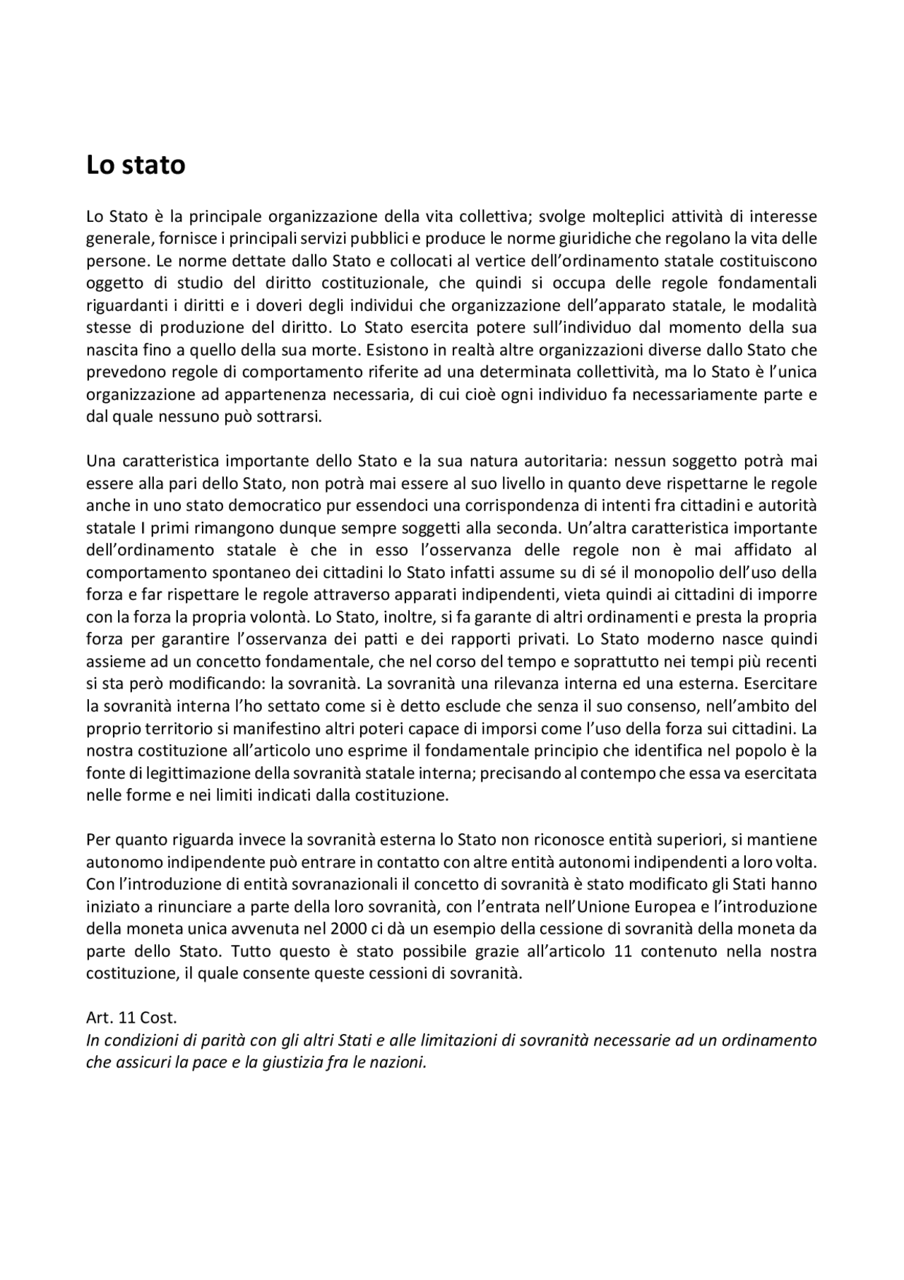 Diritto Costituzionale Prima Parte Docsity