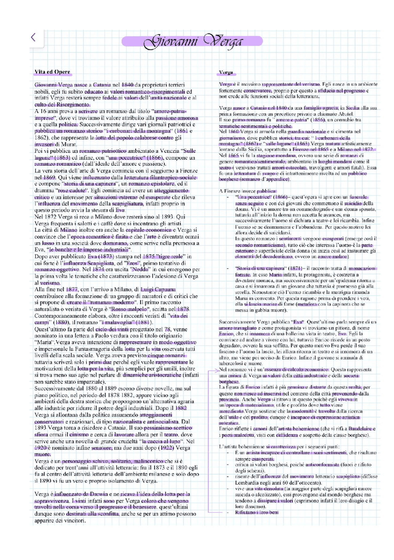 Appunti Giovanni Verga Docsity