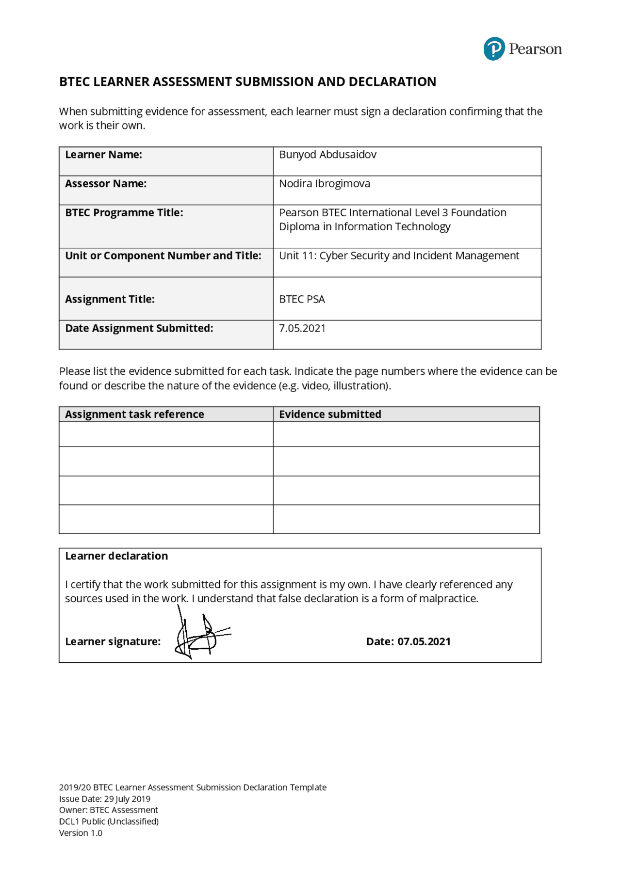 Btec Level 4 Assignment Docsity