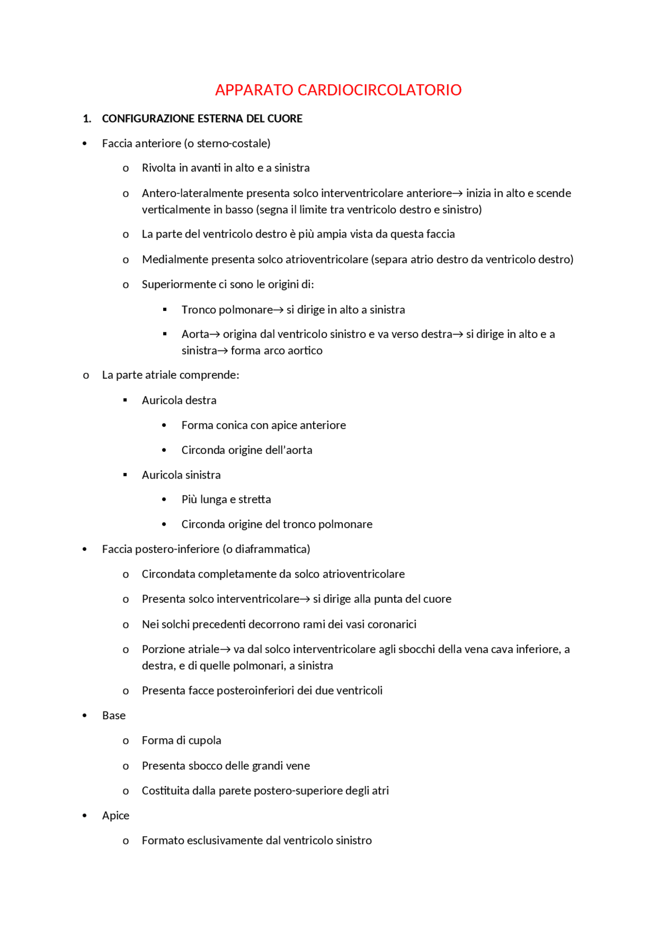 Anatomia Generale In Riassunto Docsity