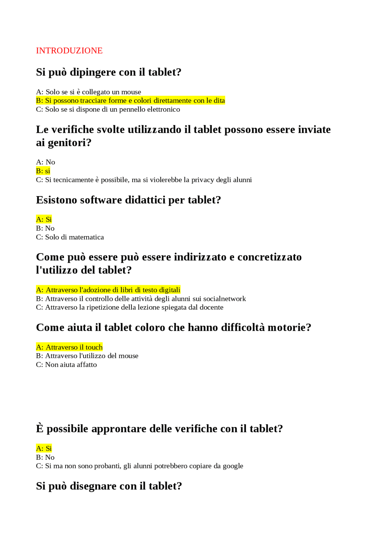 Paniere certificazione tablet - Docsity