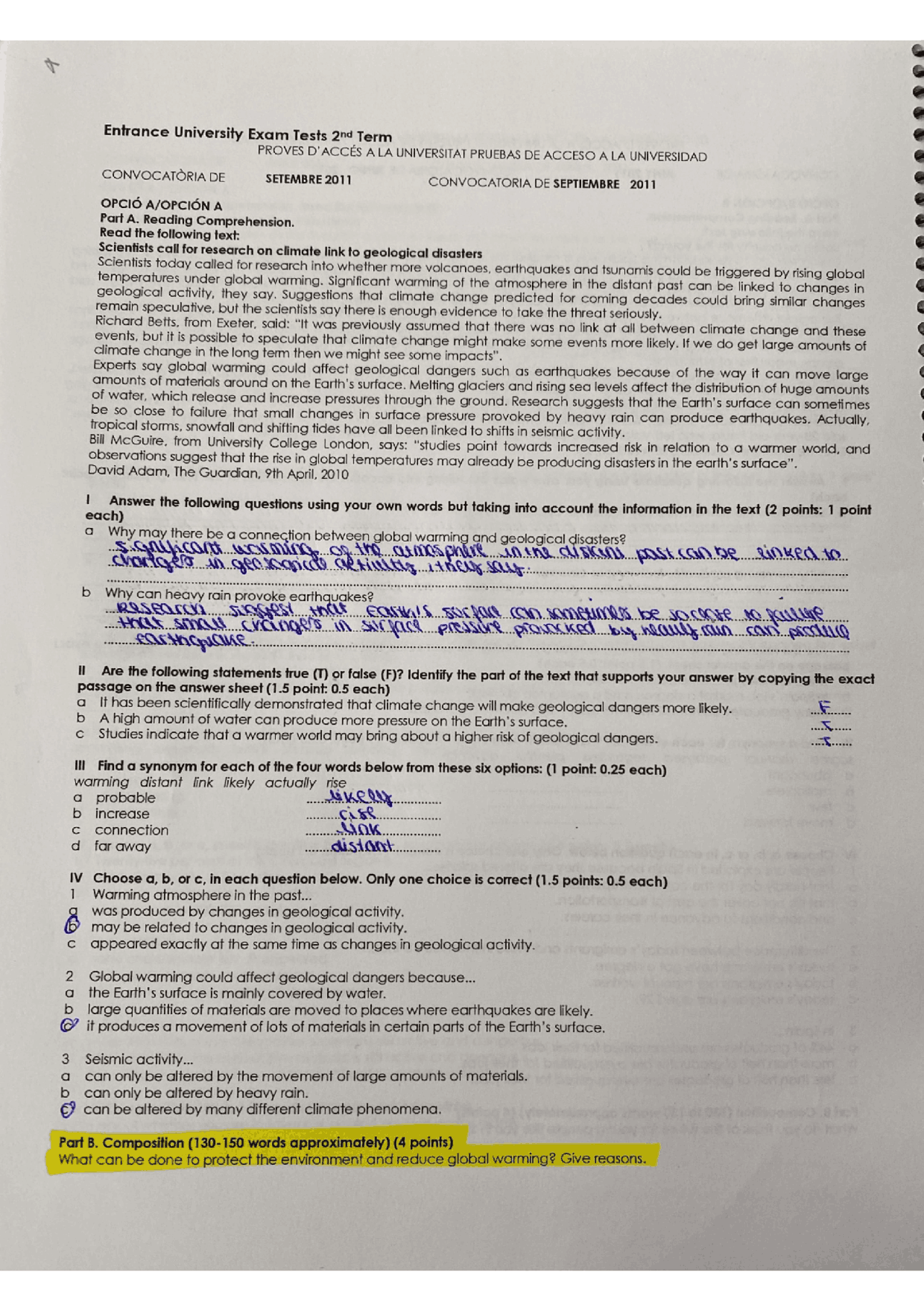 Documento Selectividad Inglés Resuelto Docsity