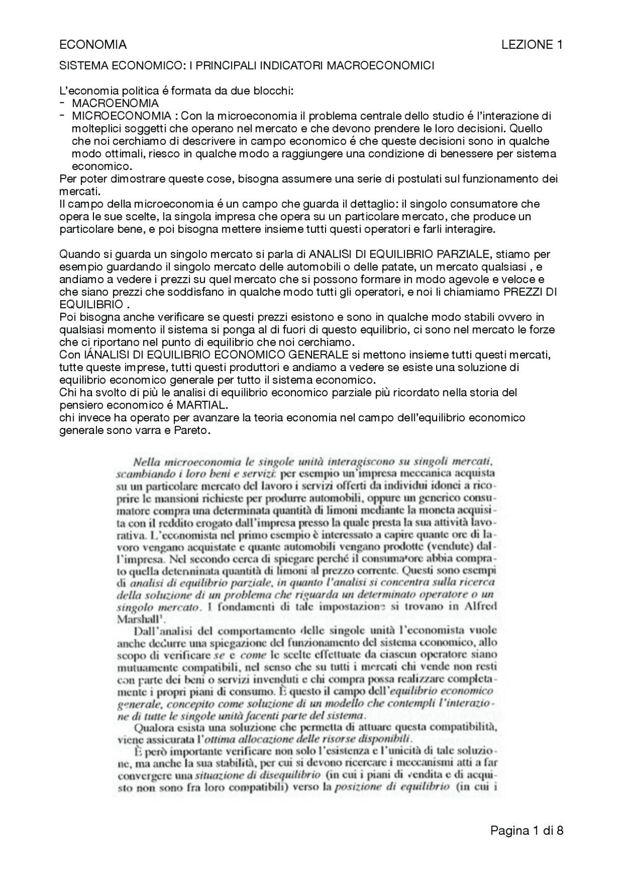 Lezione 1 E 2 Micro E Macro Economia E Pil Docsity