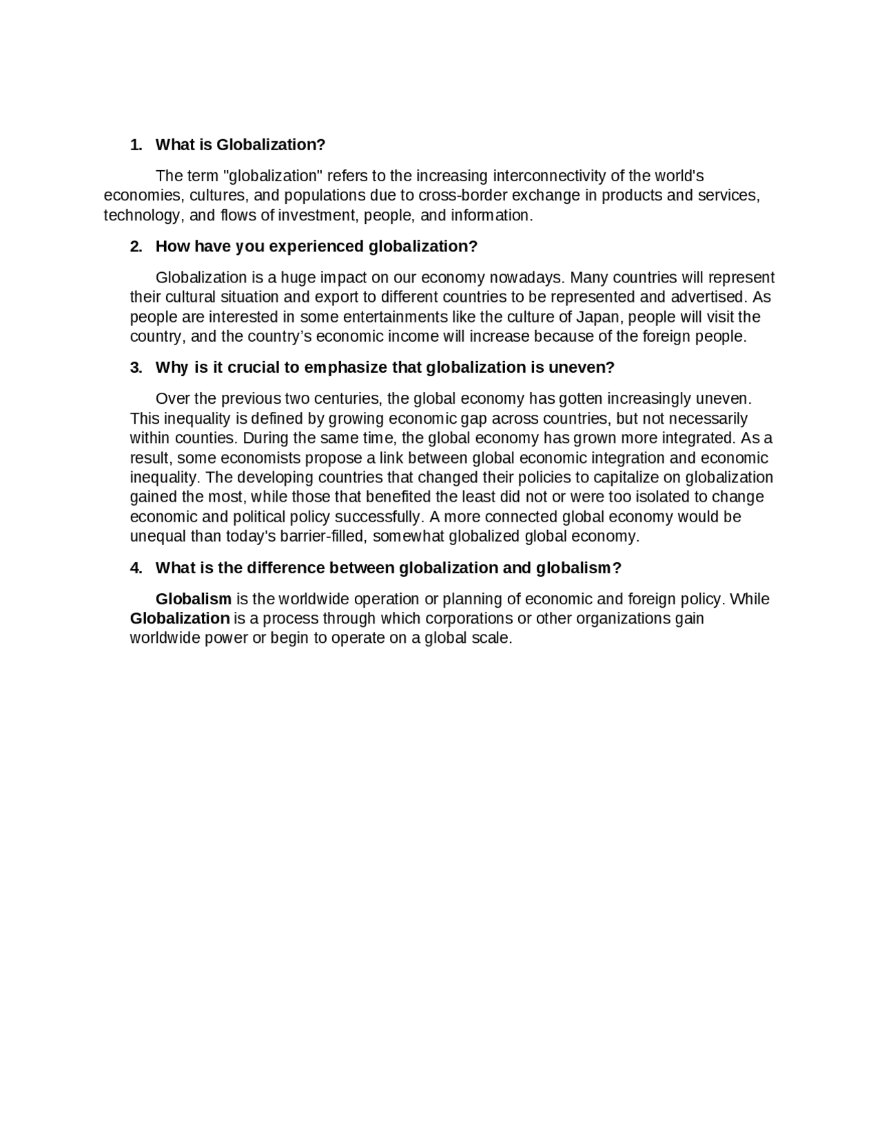 What Is Globalization Docsity