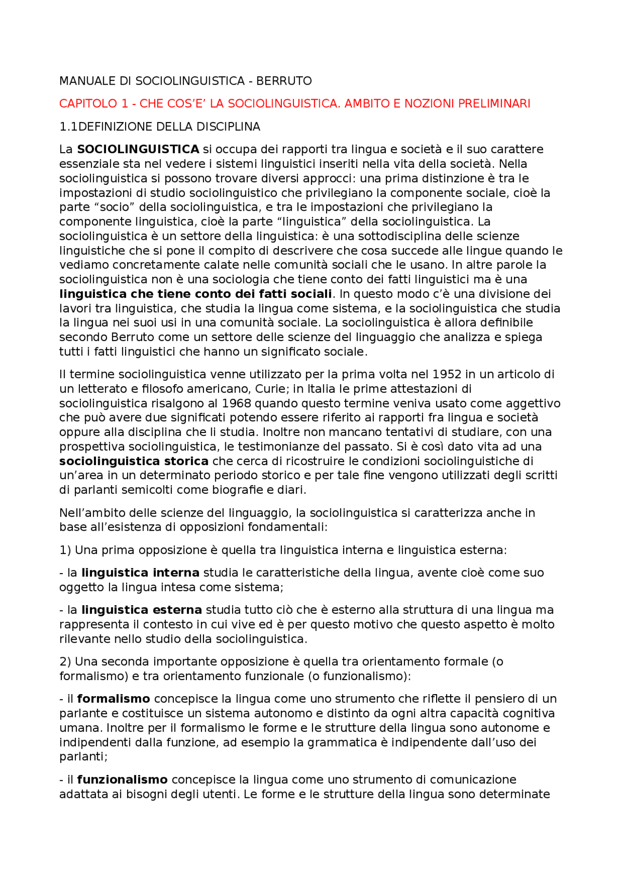Manuale Di Sociolinguistica Berruto Docsity