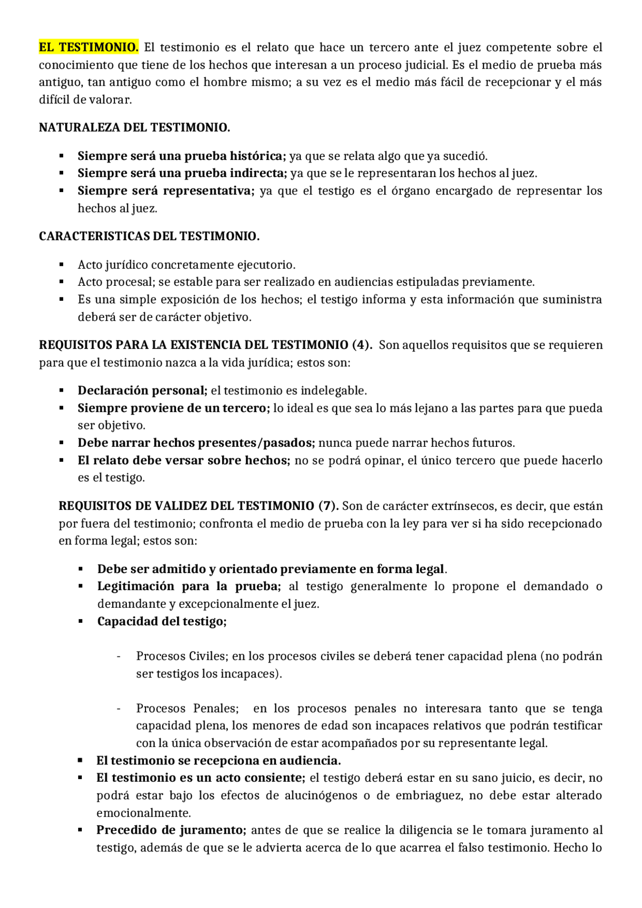 Materiales de estudio de Derecho probatorio - Docsity