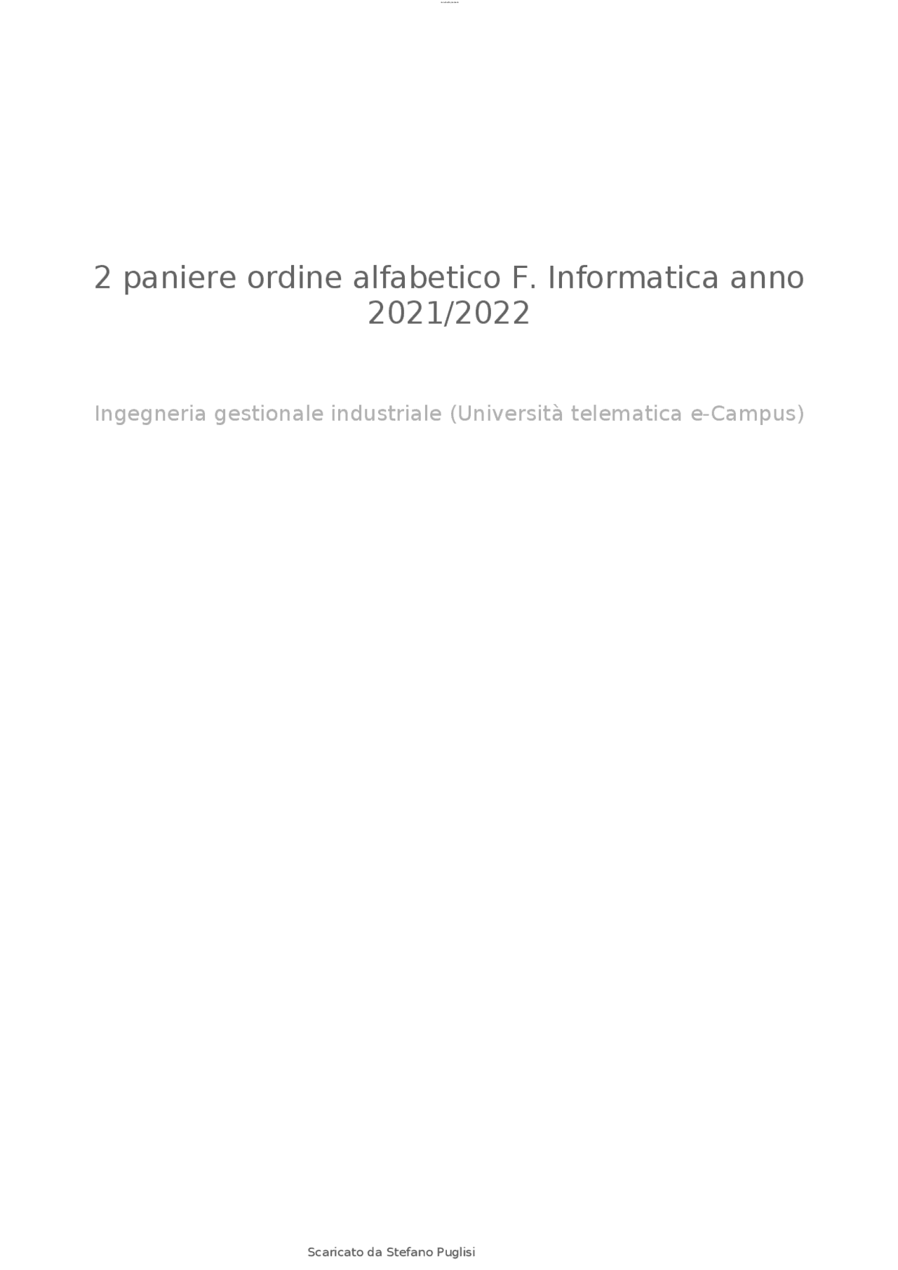 Informatica 202122 Paniere Docsity