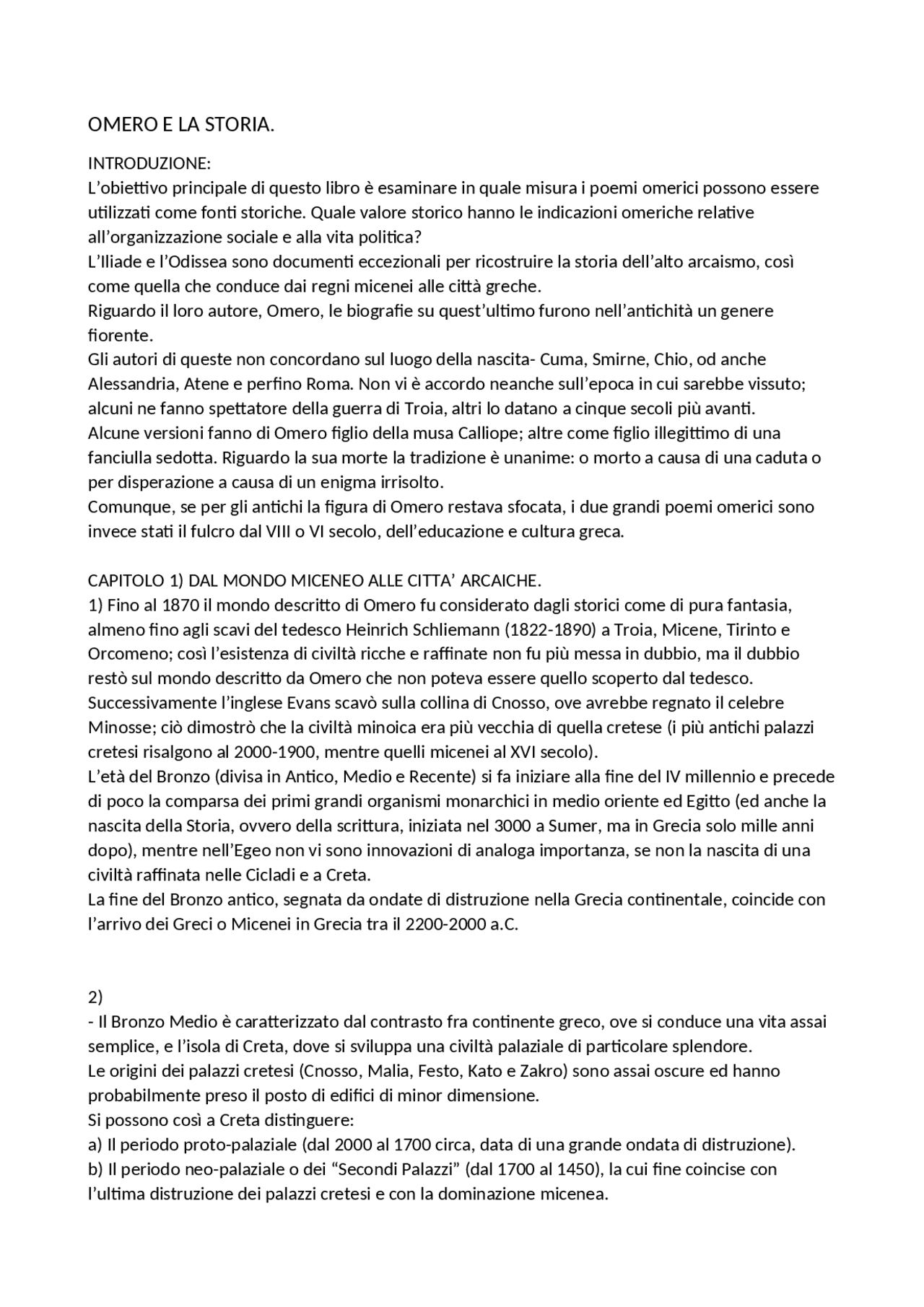 Omero E La Storia Pierre Carlier Docsity