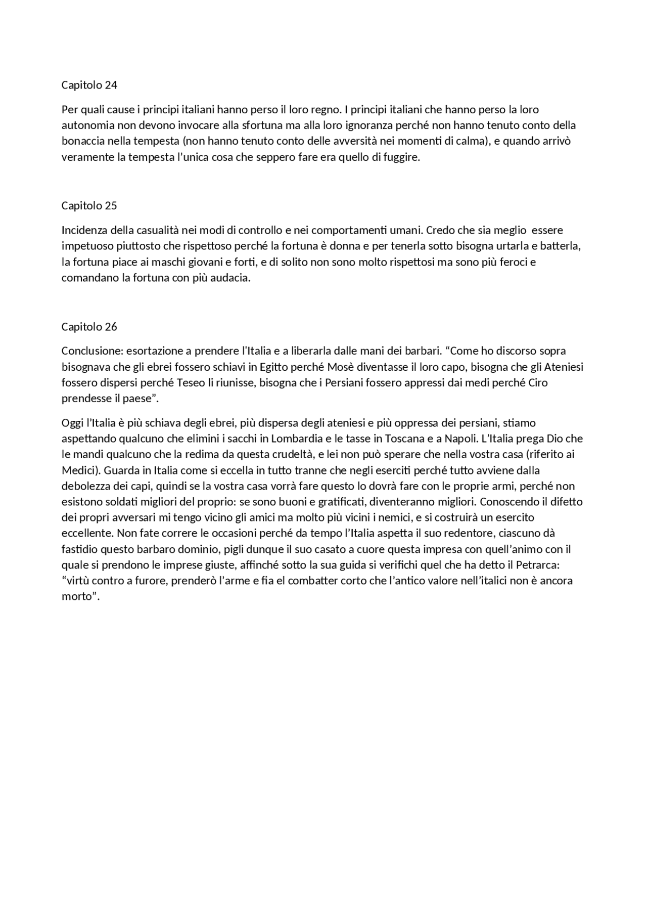 Schema Riassuntivo Il Principe Di Machiavelli Docsity