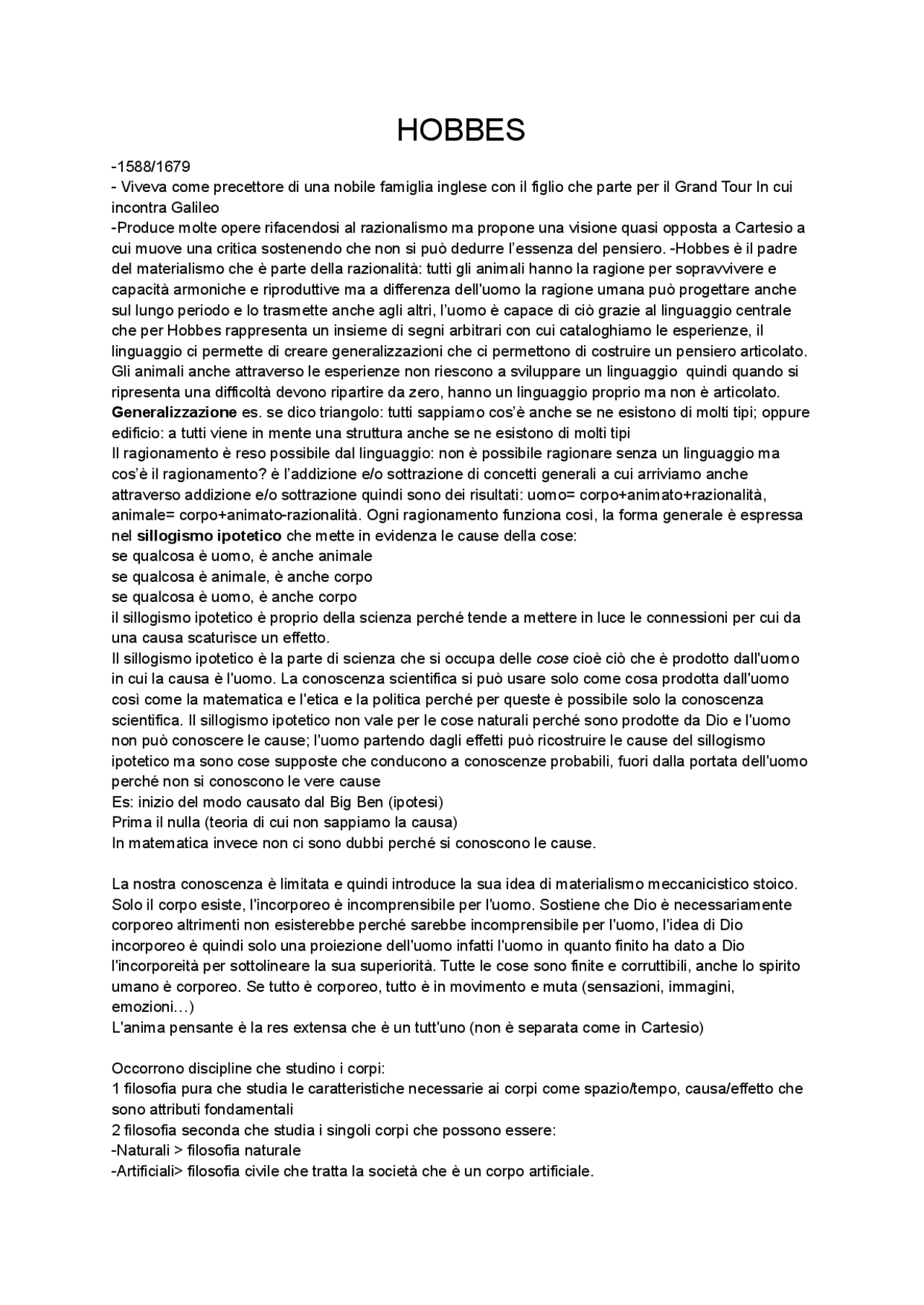Hobbes Locke Rousseau Appunti Di Filosofia Docsity