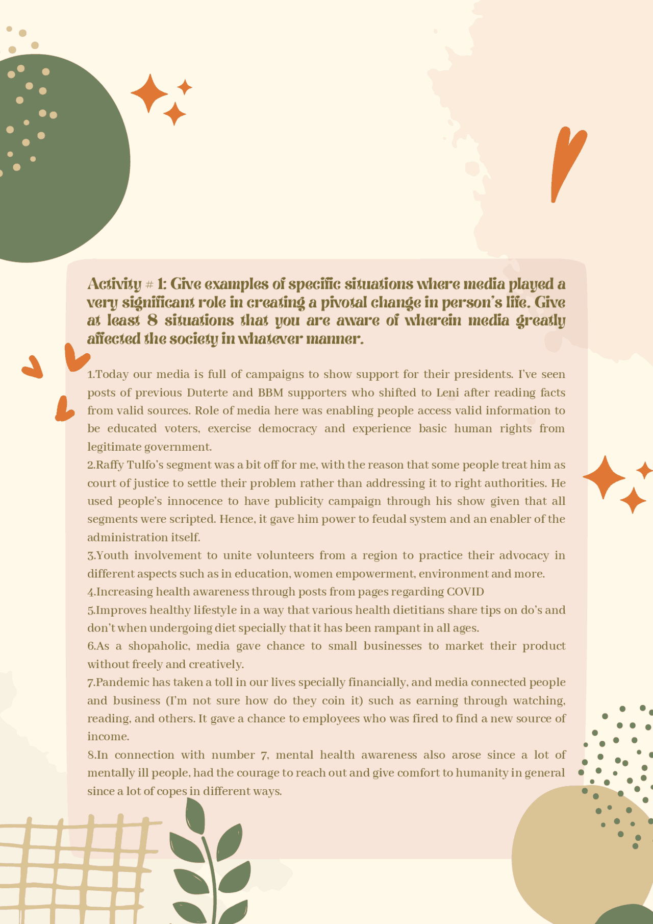 Activity In Media Information Literacy Assignments Computer Science