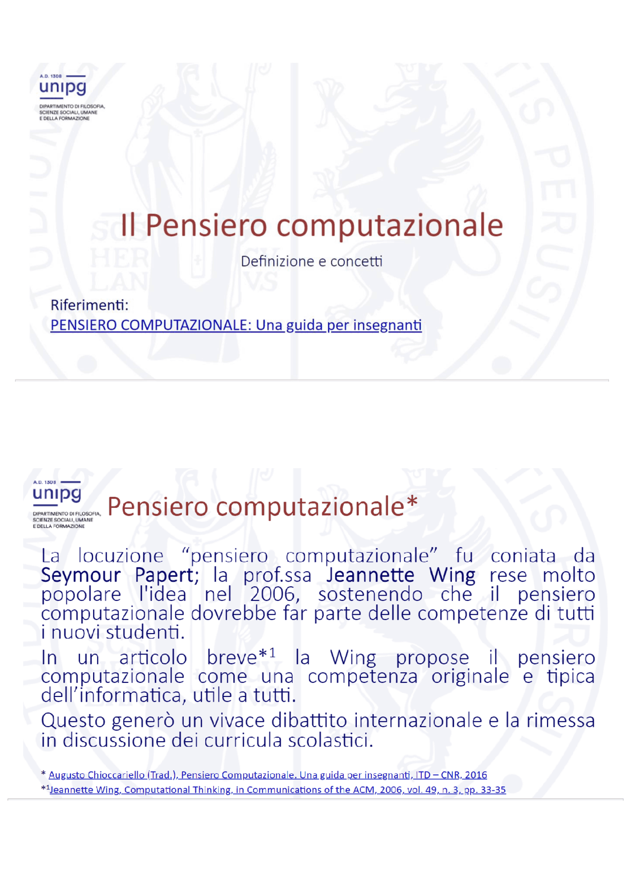 Il pensiero computazionale - Docsity