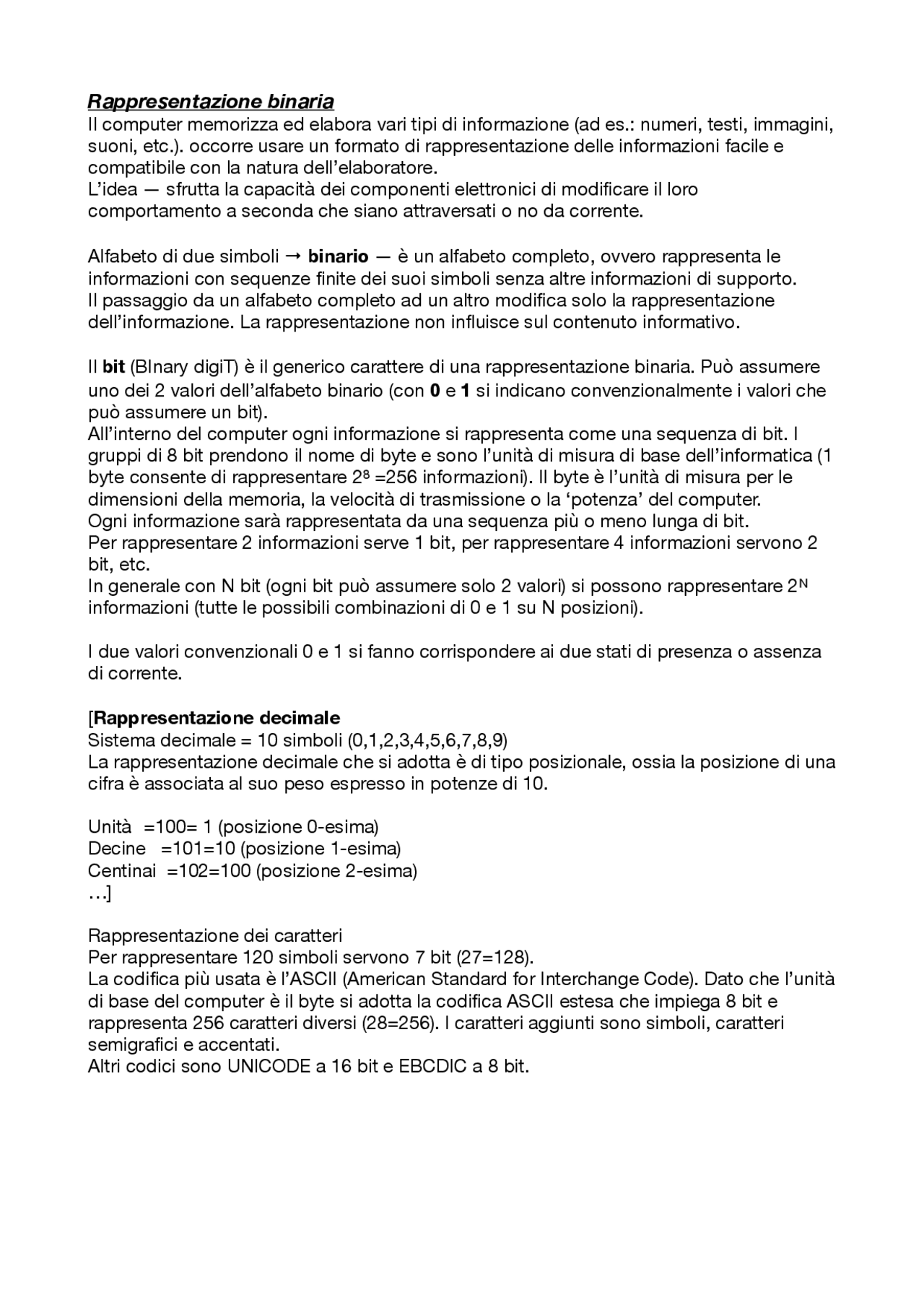 Appunti Informatica Docsity