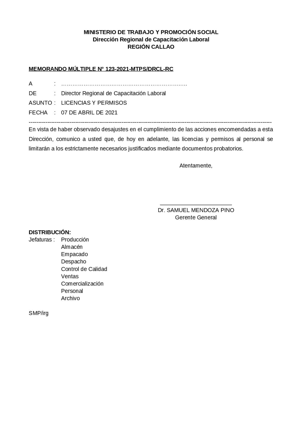 Memorando y sus partes | Ejercicios de Ciencias Aplicadas a la ...