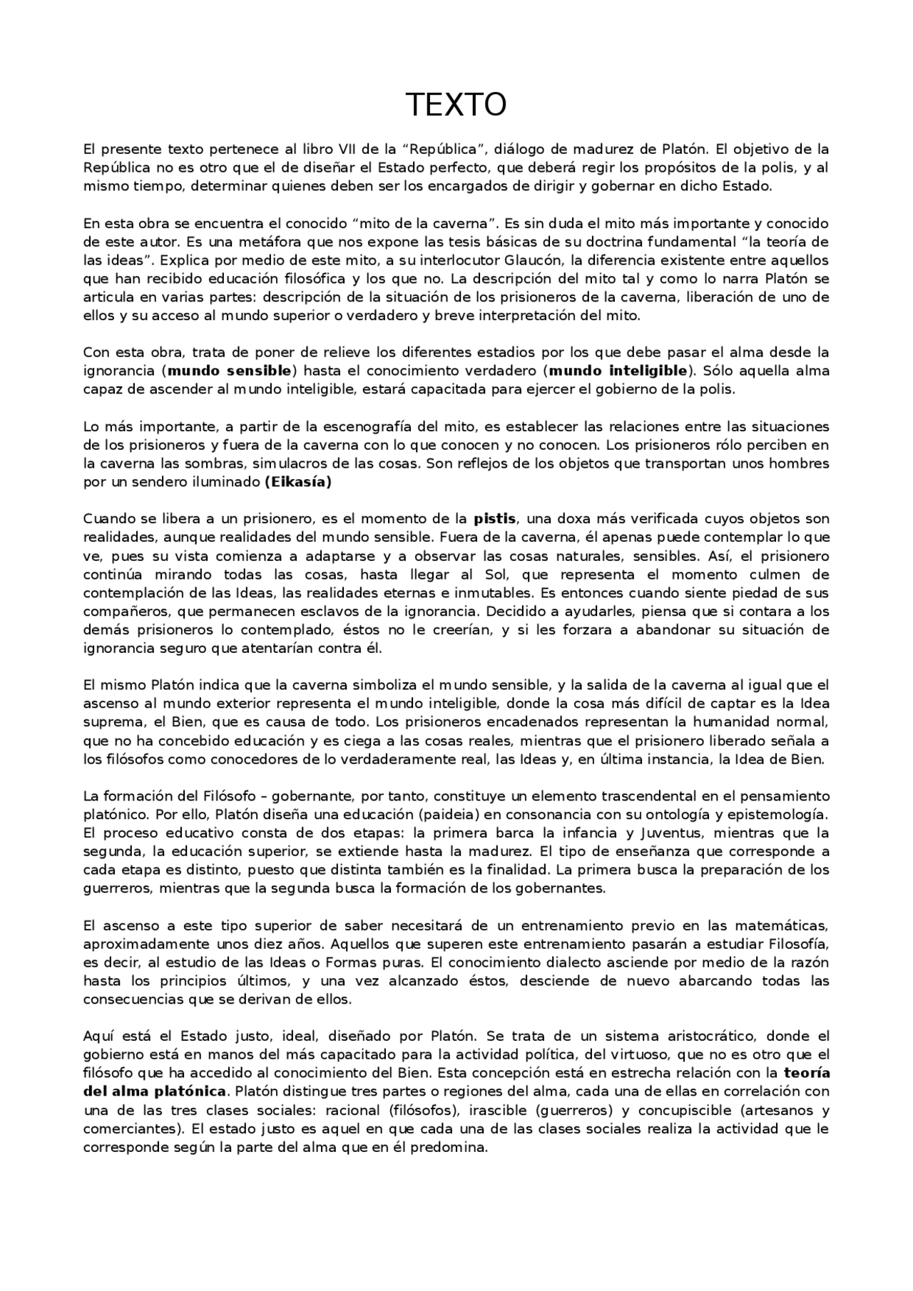 Apuntes Platón Selectividad Exámenes Selectividad De Filosofía Docsity