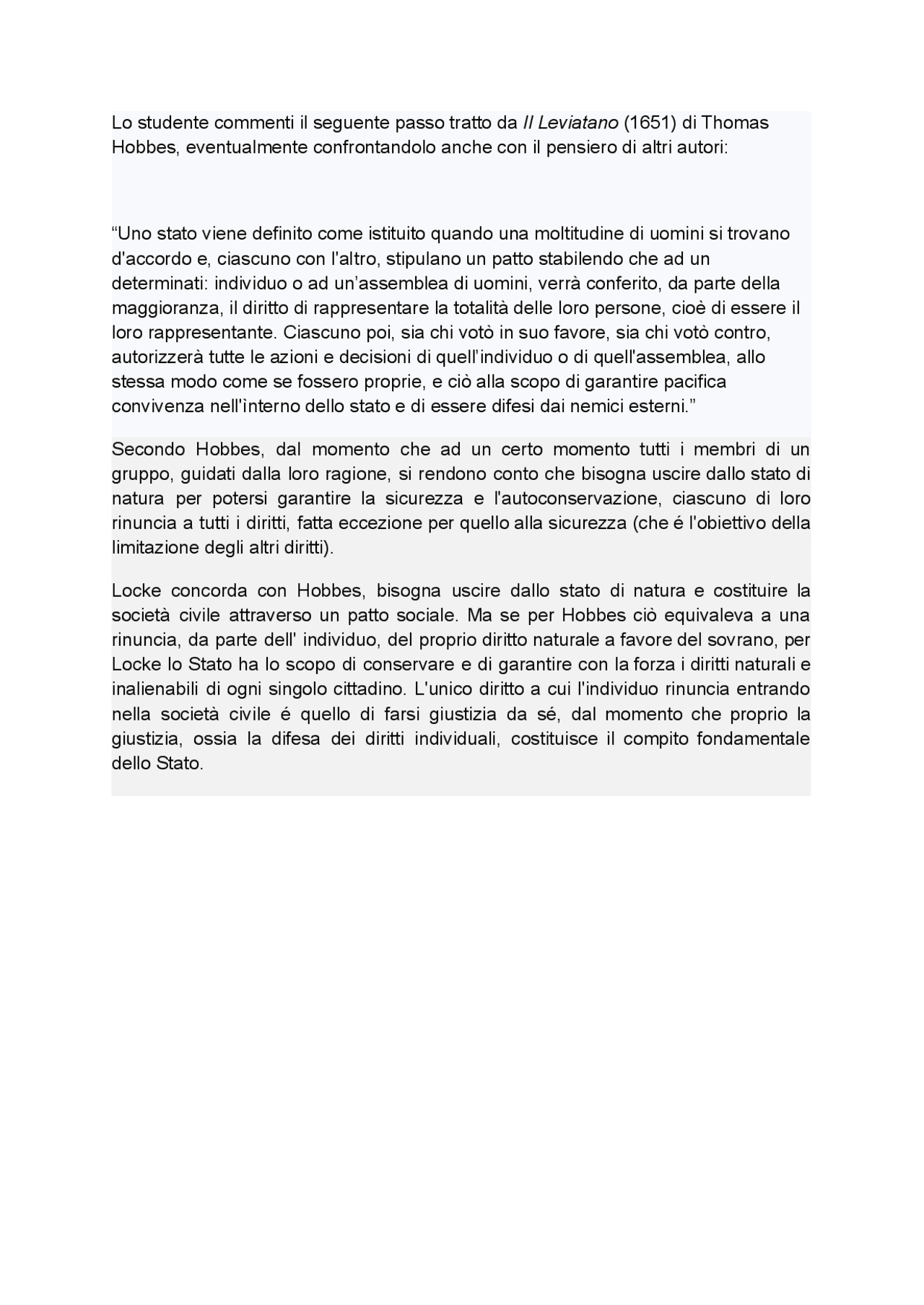 Il Leviatano (1651) di Thomas Hobbes - Docsity