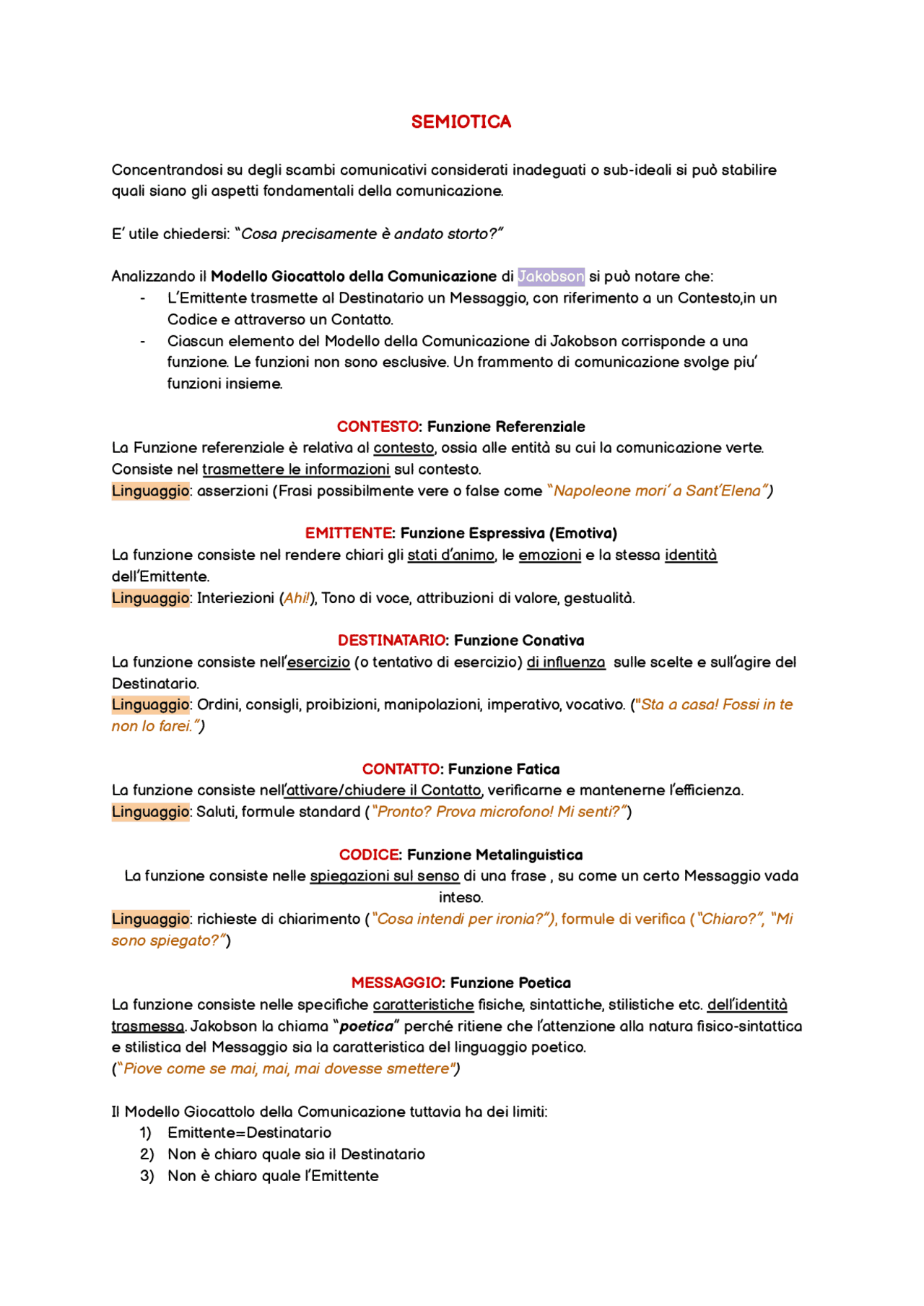 Semiotica Corso Di Comunicazione Docsity