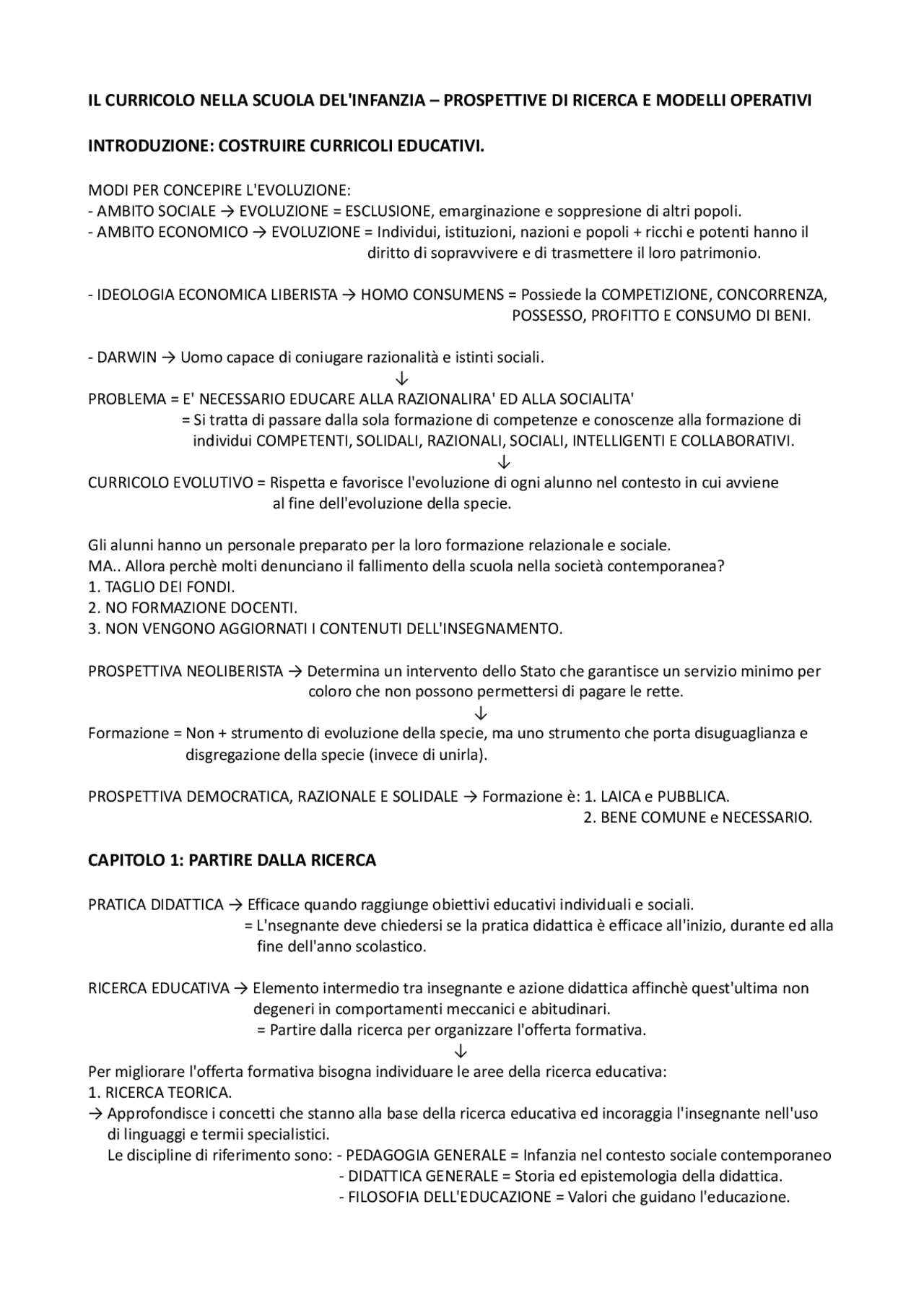 IL CURRICOLO DELLA SCUOLA DELL'INFANZIA - Docsity