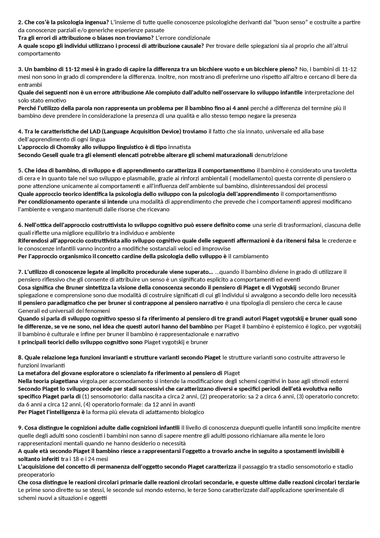 Paniere Domande Con Risposte Psicologia E Campus 24cfu Docsity