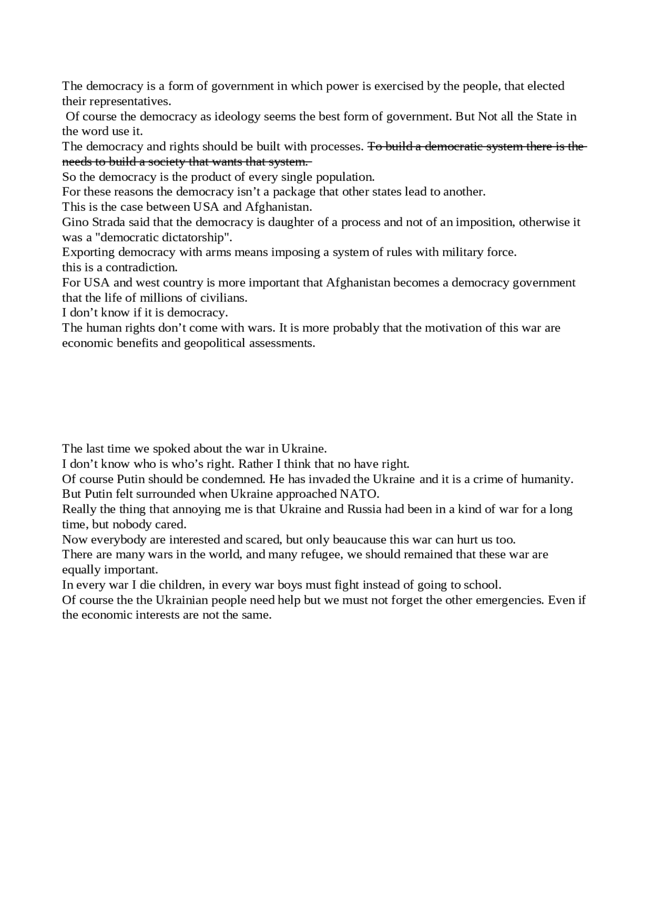 The Price Of Democracy Docsity