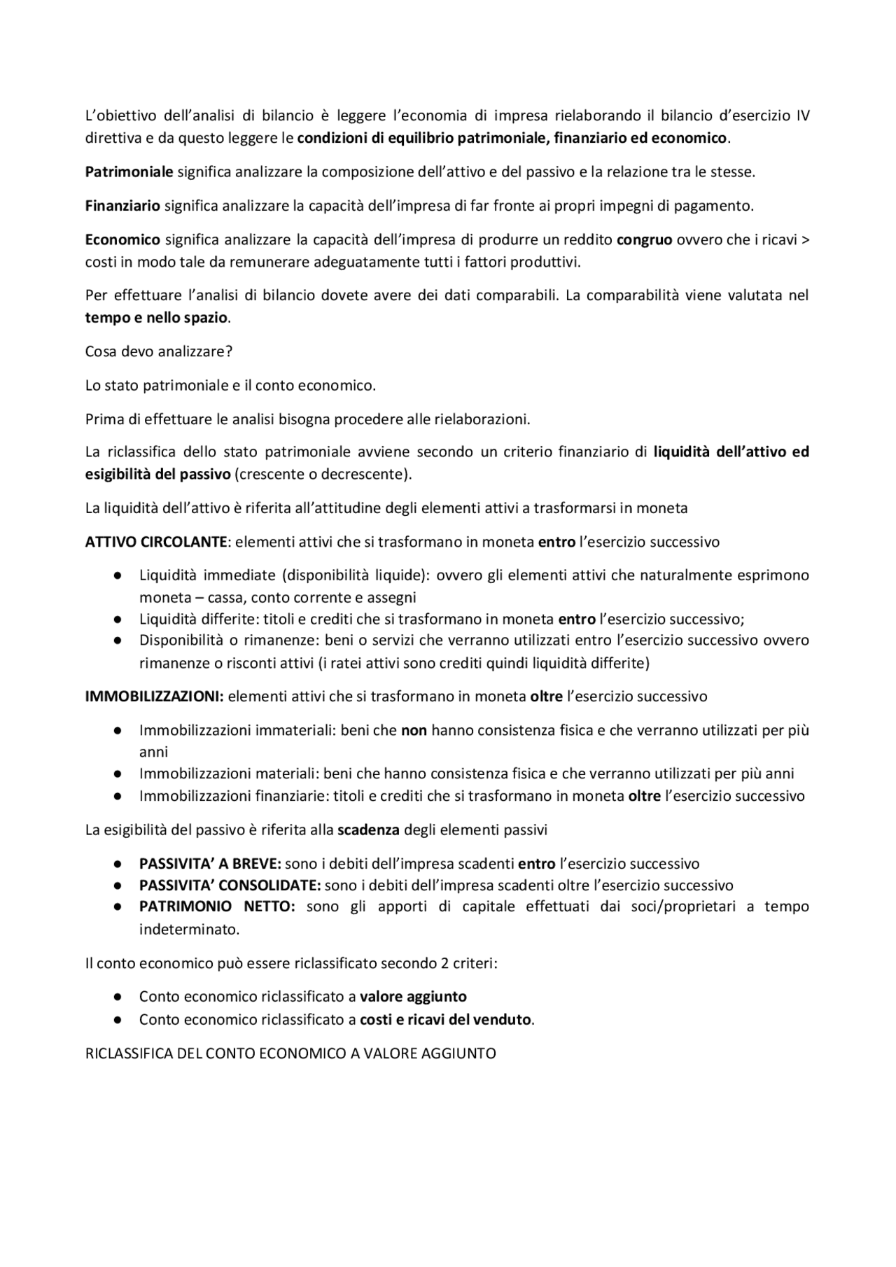 Analisi Di Bilancio Appunti Docsity