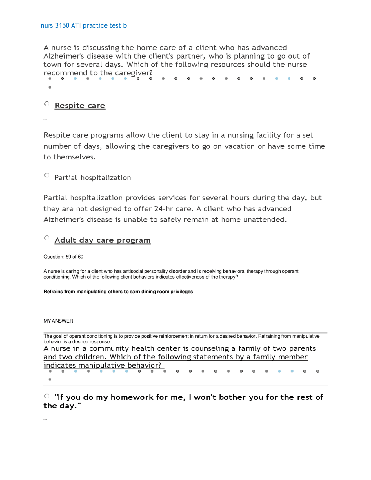 Nurs 3150 ATI practice test b graded A - Docsity