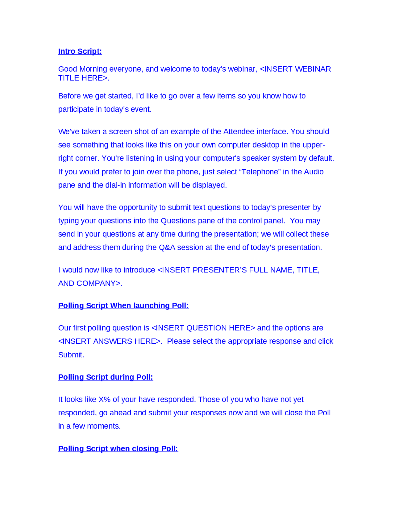 Script on how to be emcee - Docsity