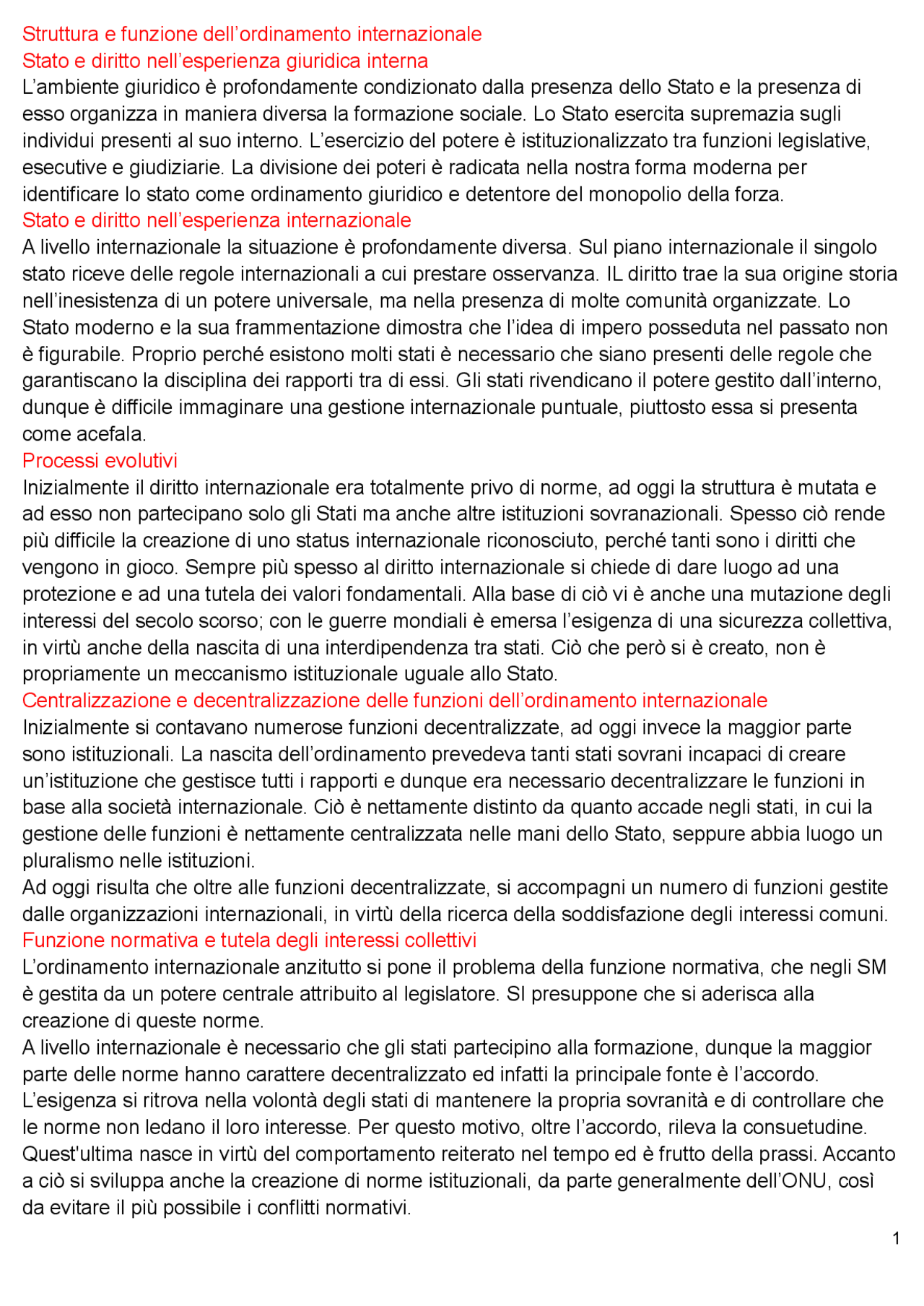 Riassunti Integrati Ad Appunti Di Diritto Internazionale Docsity