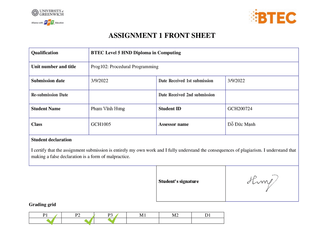 Assignment 1 Prog102 Docsity