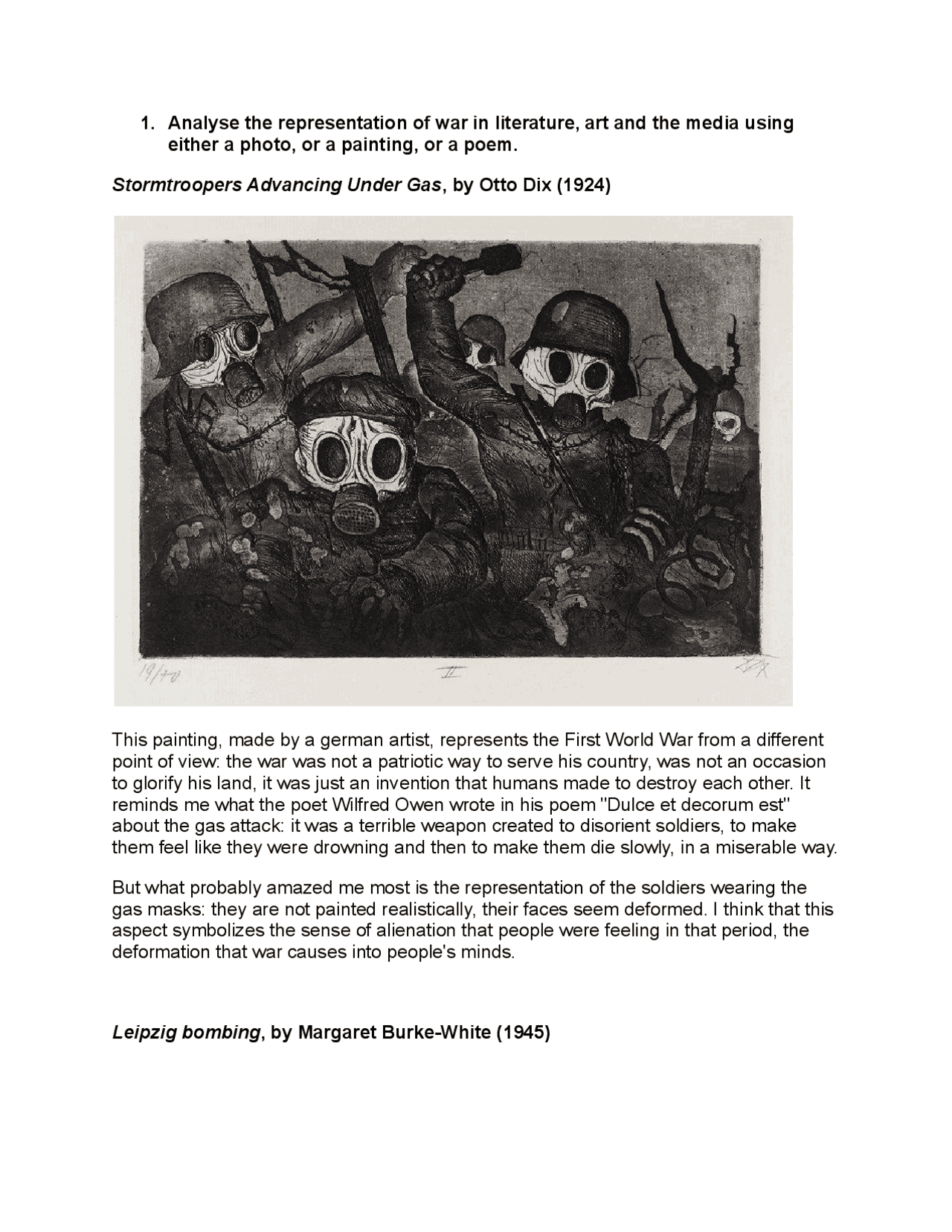 English project about War - Docsity